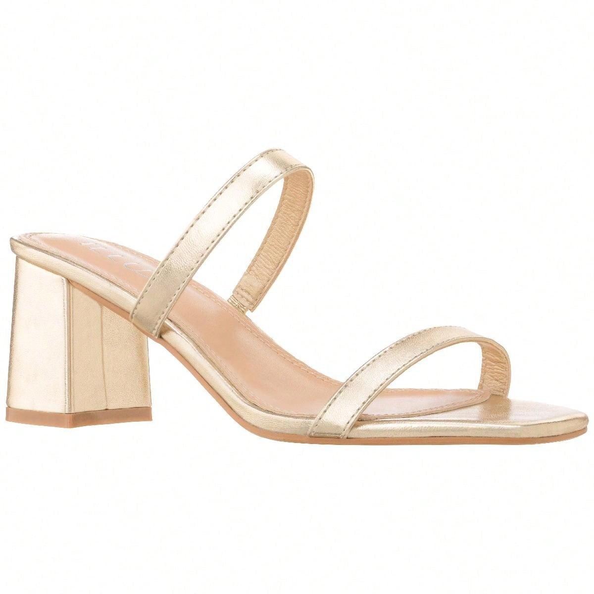 Women's Minimalist Chunky Heeled Mule Sandals Fashionable Elegant ...