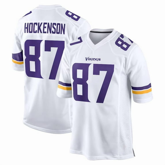 Women's Minnesota Hockenson 87 White Sports Player Game Stitched Name ...