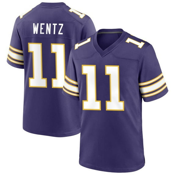 Women's Minnesota Wentz 11 Purple Alternate Sports Player Game Stitched ...