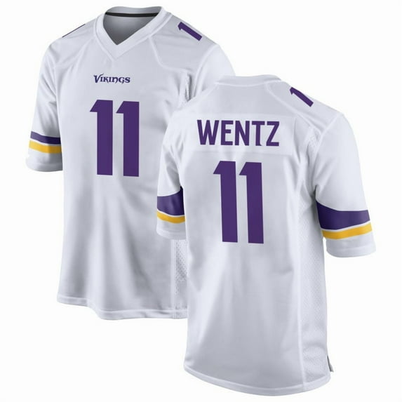Women's Minnesota Wentz 11 White Sports Player Game Stitched Name ...
