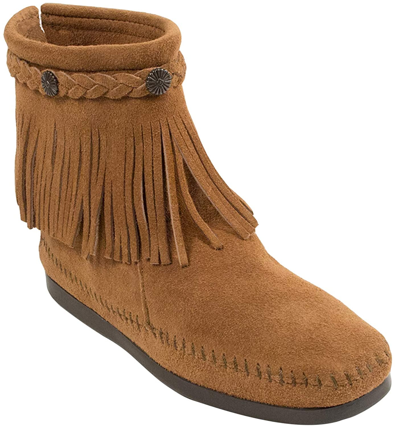 MINNETONKA HI TOP BACK ZIP Boots Taupe - Walmart.com