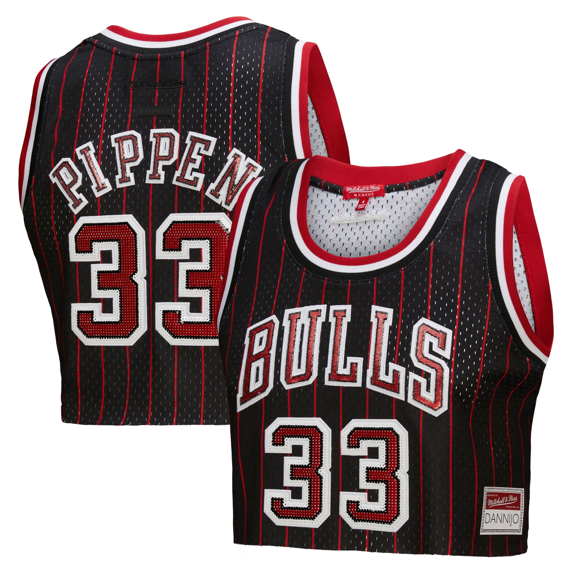 Women's Mitchell & Ness x DANNIJO Scottie Pippen Black Chicago Bulls ...