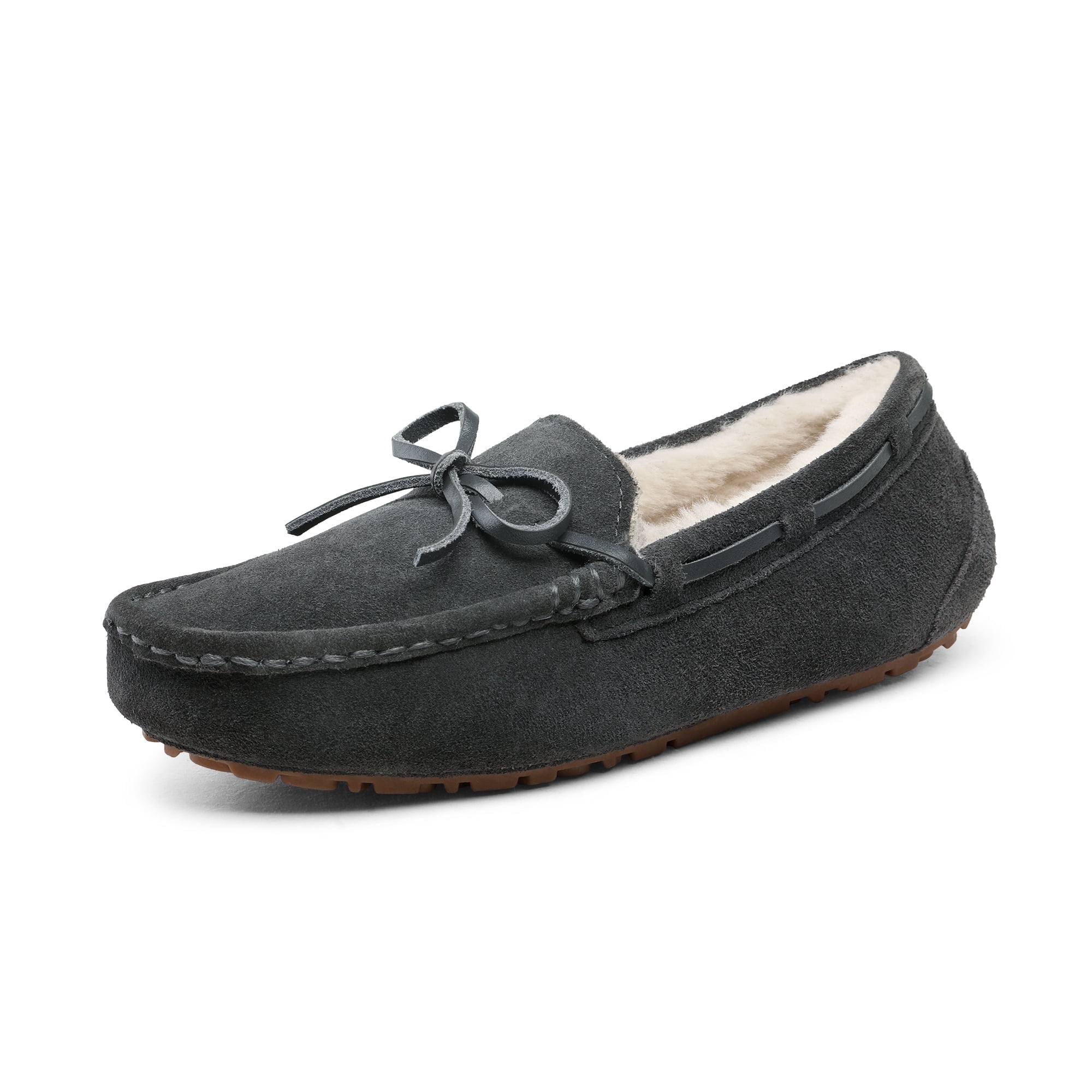 Women's Moccasin Faux Fur Suede Slippers Comfort Slip On House Slippers ...