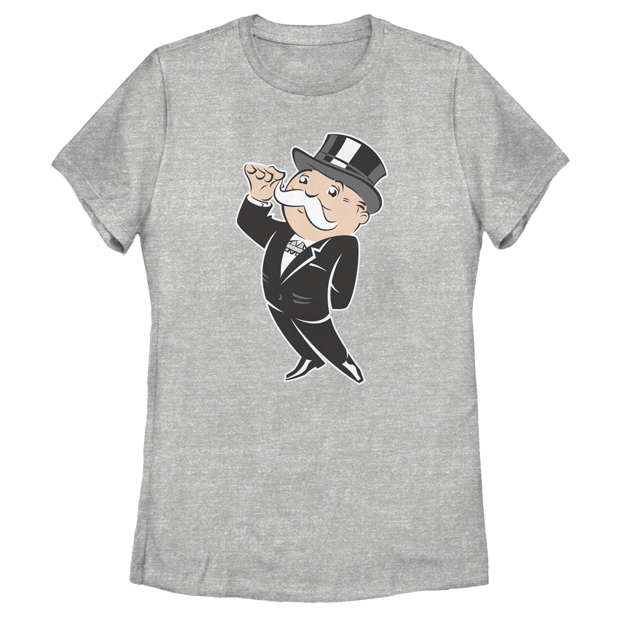 Women's Monopoly Uncle Pennybags Mustache Twirl Graphic Tee Athletic ...