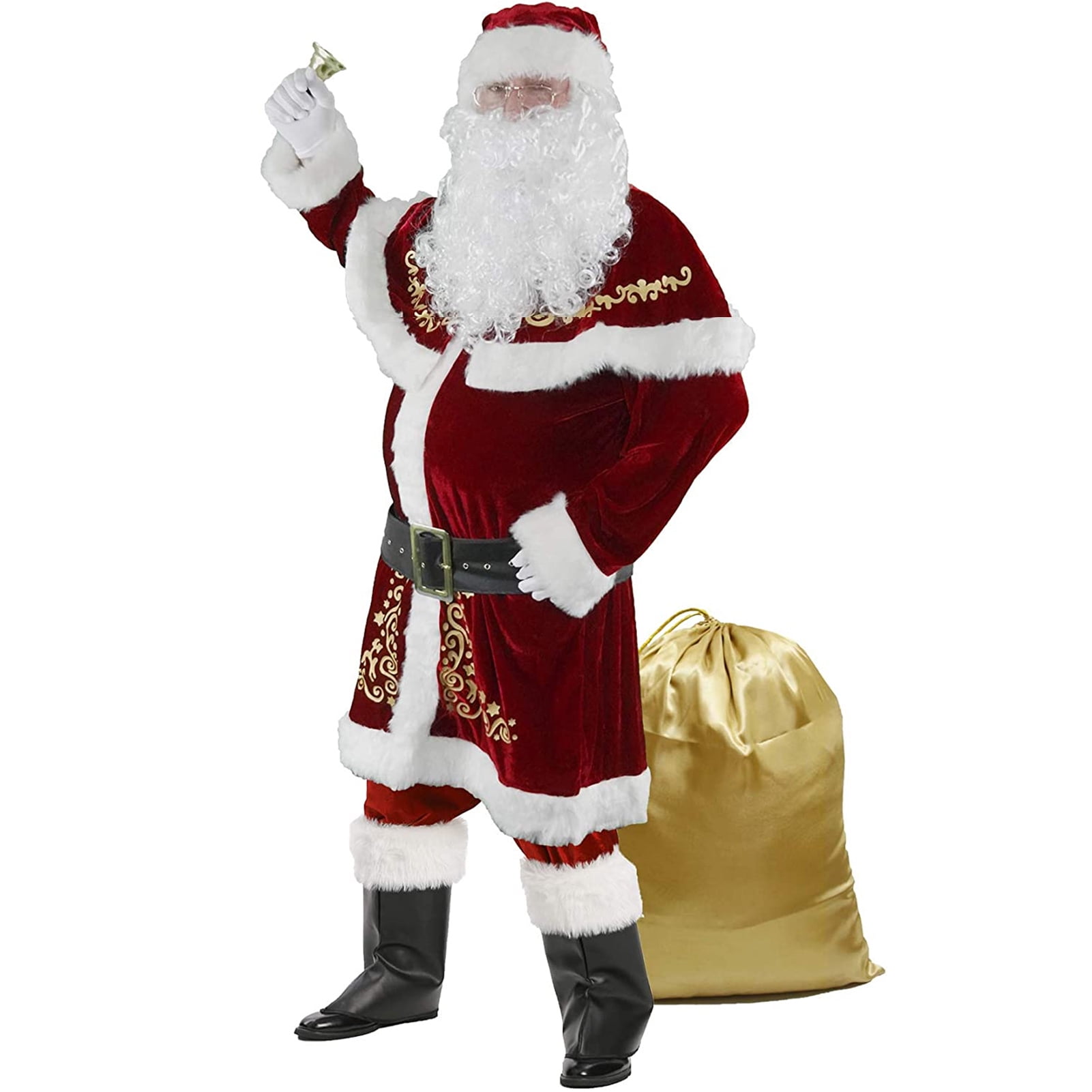 Women's Mrs. Santa Claus Costume, Plus Size Santa Helper Dresses With ...