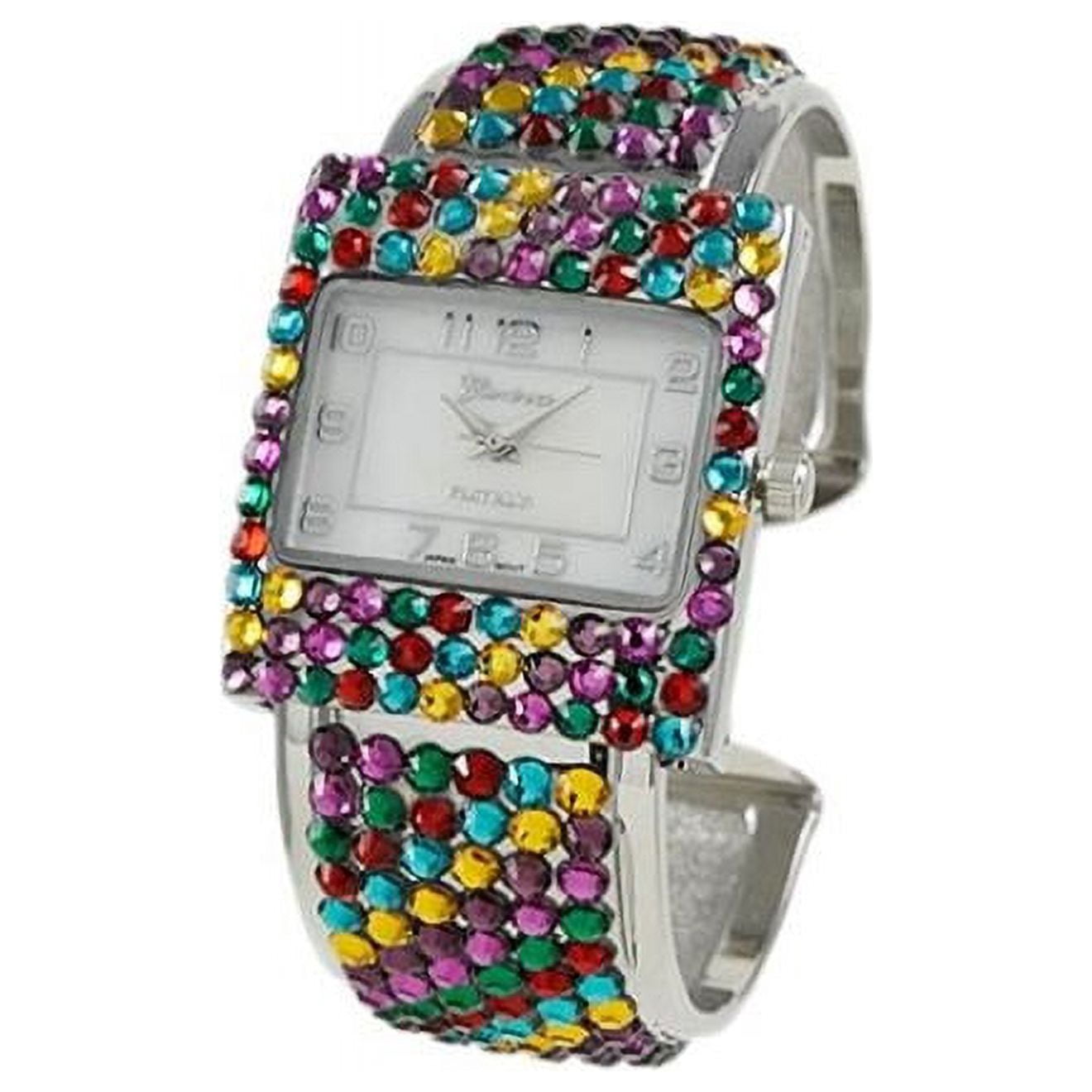 Women's Multi Color Glitz Metal Cuff Watch - Walmart.com