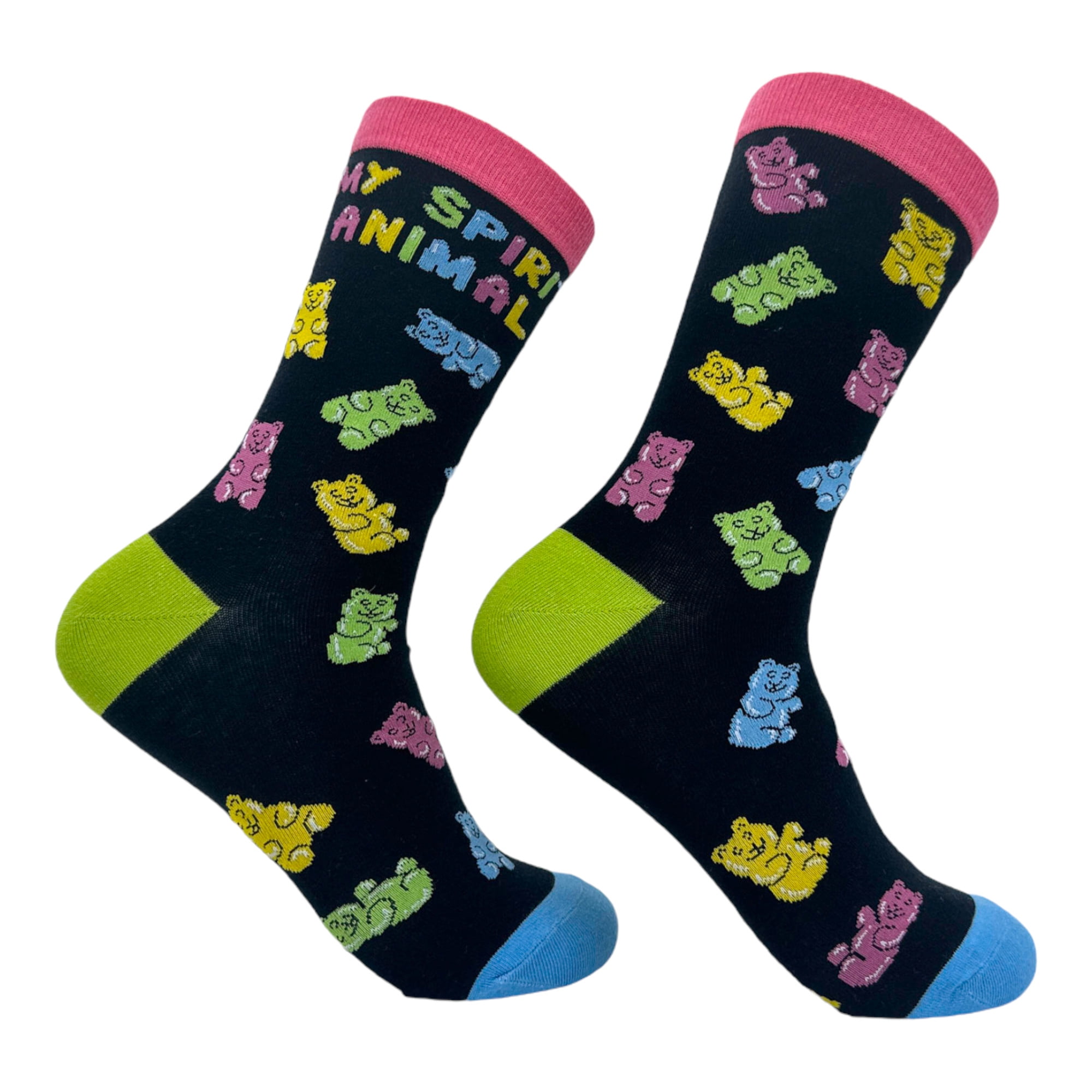 Women's My Spirit Animal Gummy Bear Socks Funny Cute Colorful Candy ...