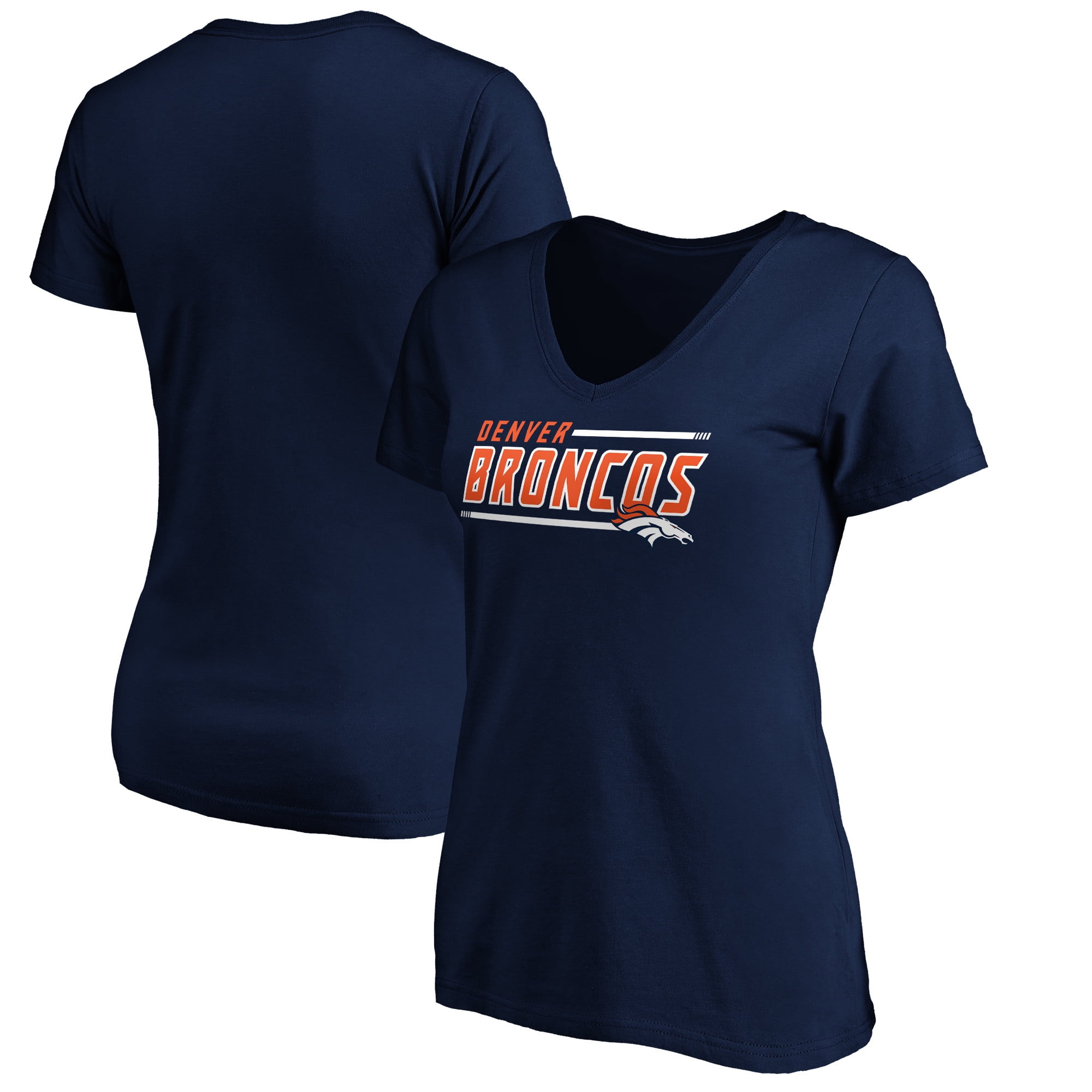Women's Navy Denver Broncos Mascot In Bounds V-Neck T-Shirt - Walmart.com