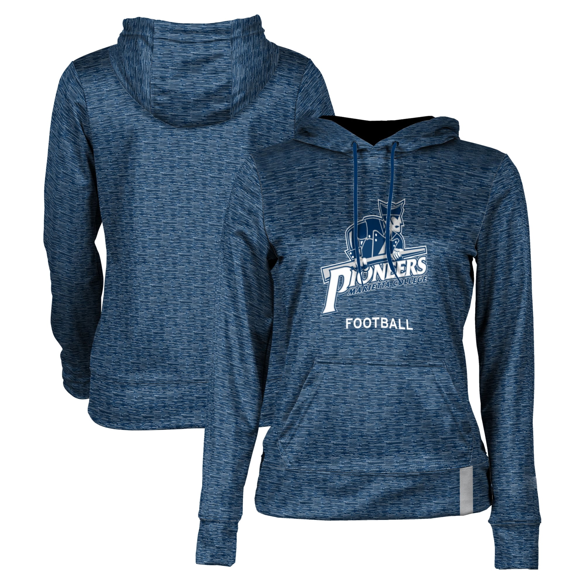 Women's Navy Marietta College Pioneers Football Pullover Hoodie ...