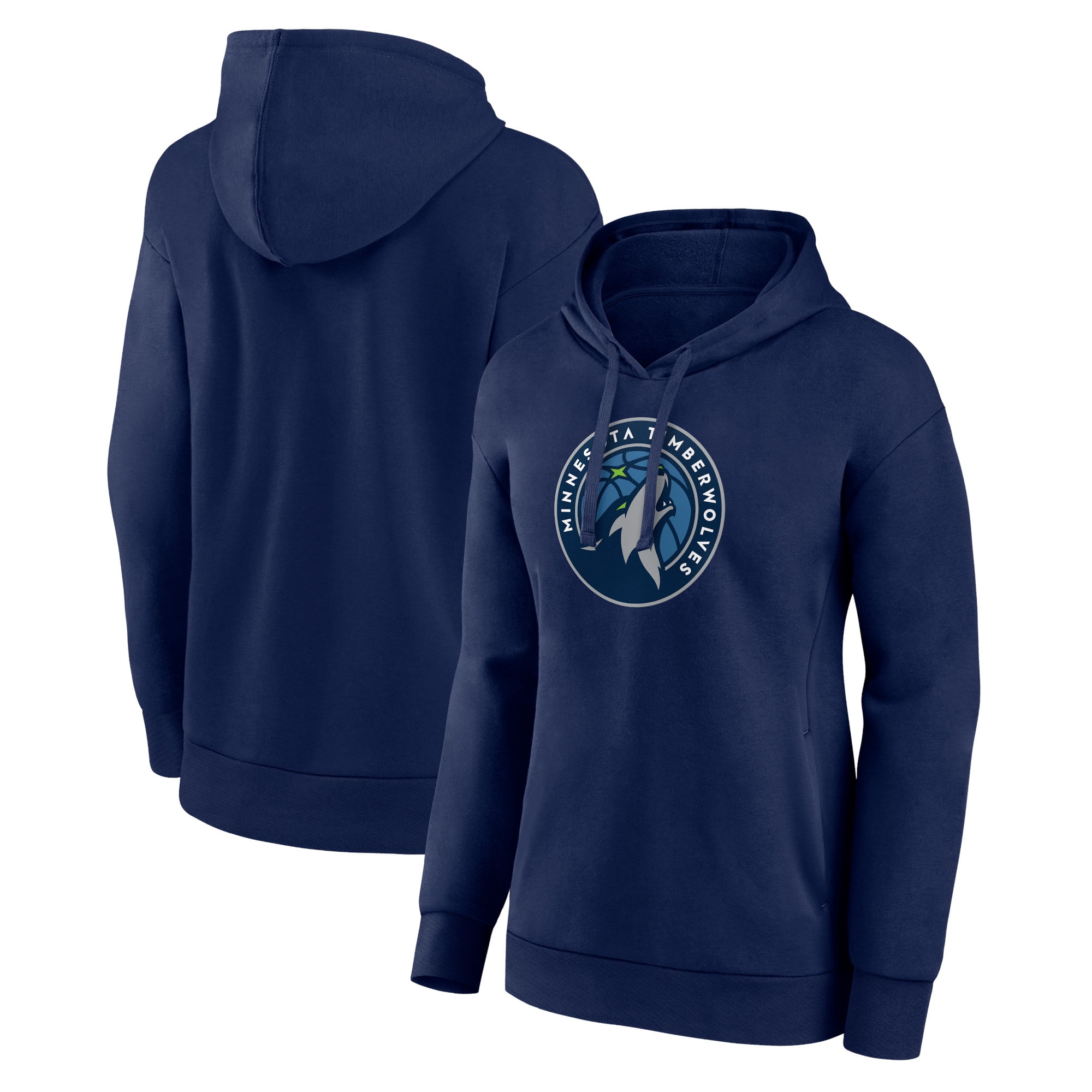Women's Navy Minnesota Timberwolves Team Primary Logo Pullover Hoodie ...