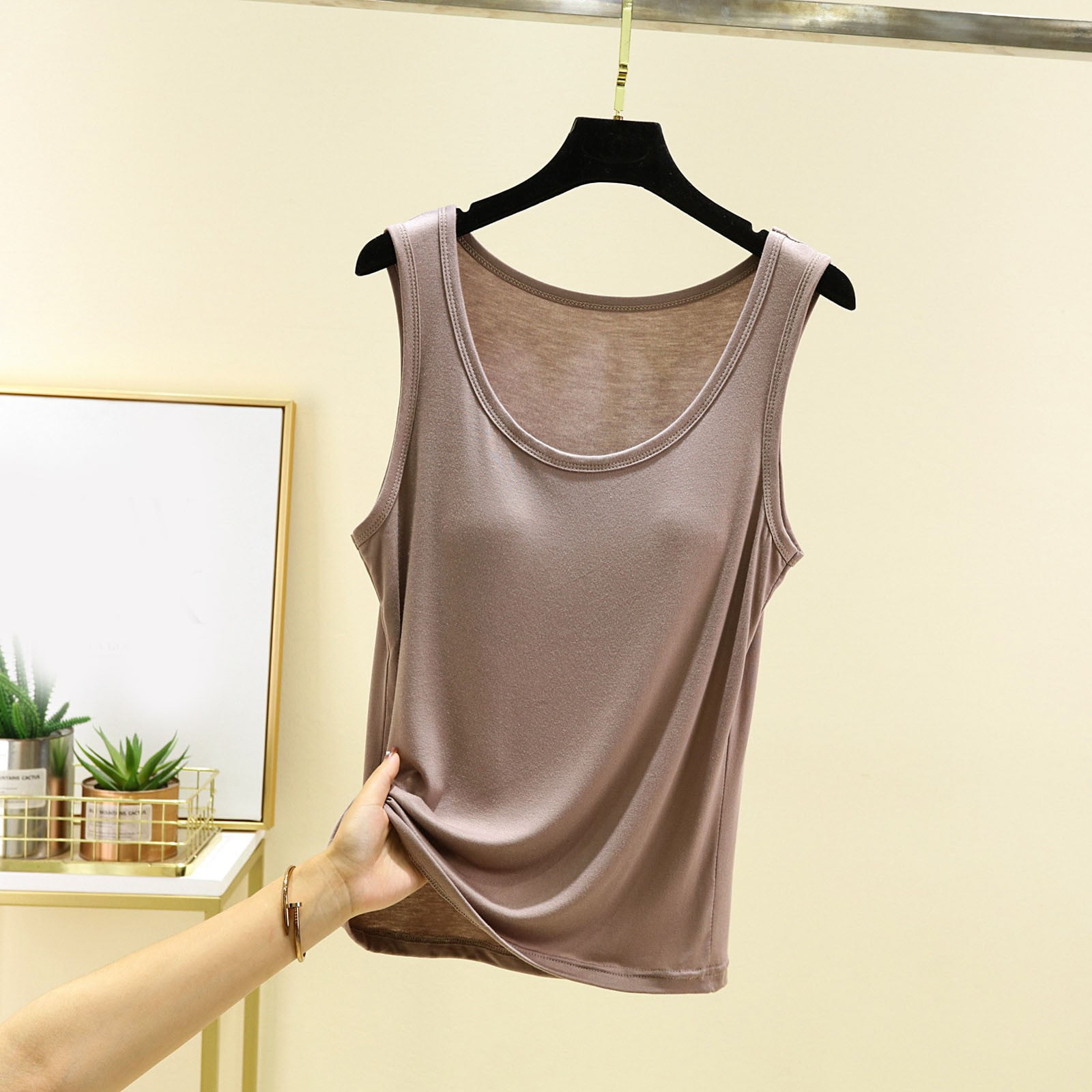 Women's Neck Sleeveless Knit Ribbed Fitted Casual Crop Tank Top Cropped ...