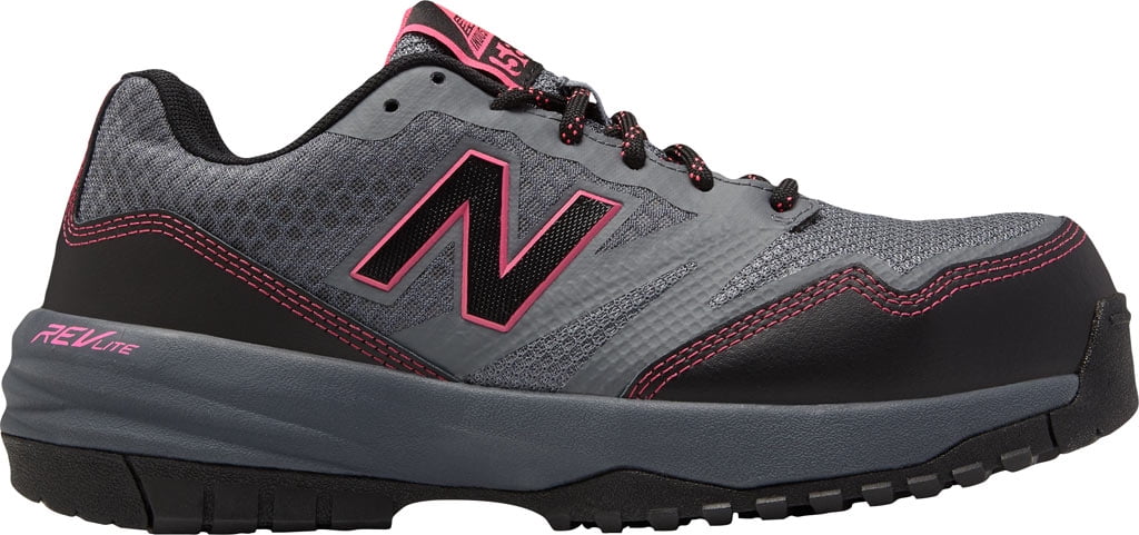 Women's New Balance 589v1 Composite Toe Work Shoe Grey/Pink Leather ...