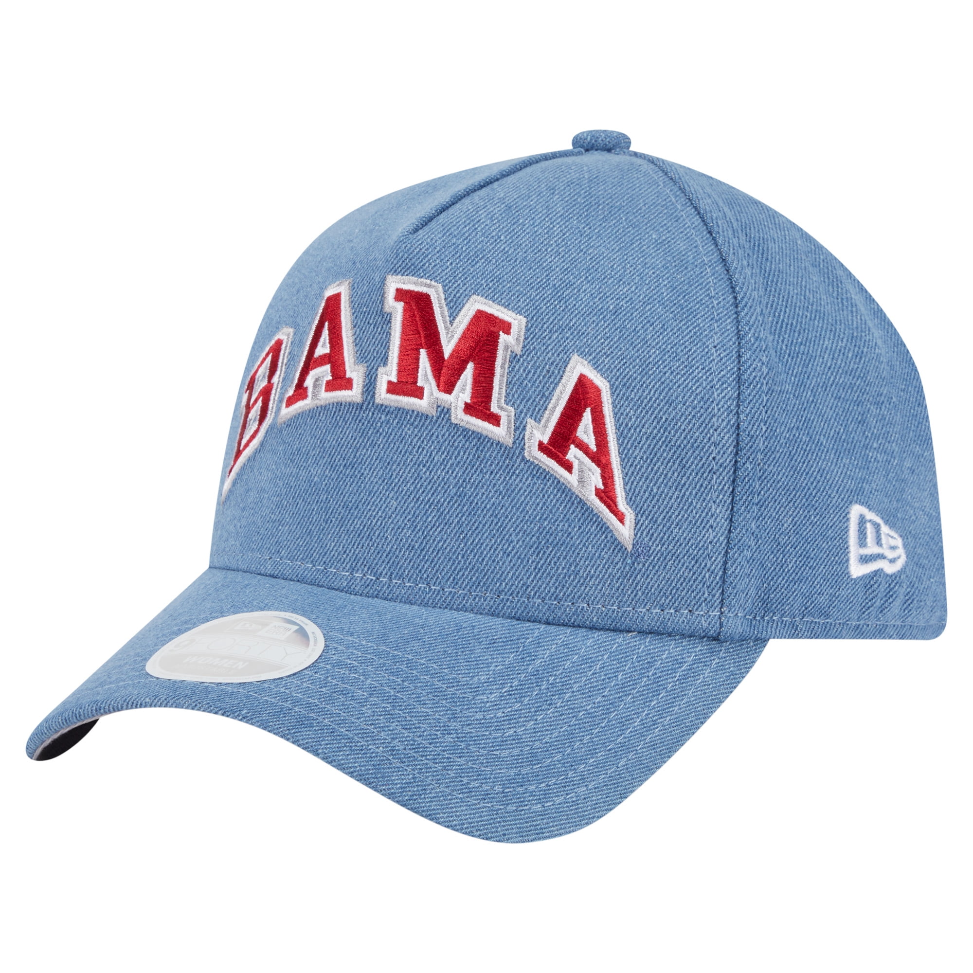 Women's New Era Denim Alabama Crimson Tide A-Frame 9FORTY Adjustable ...