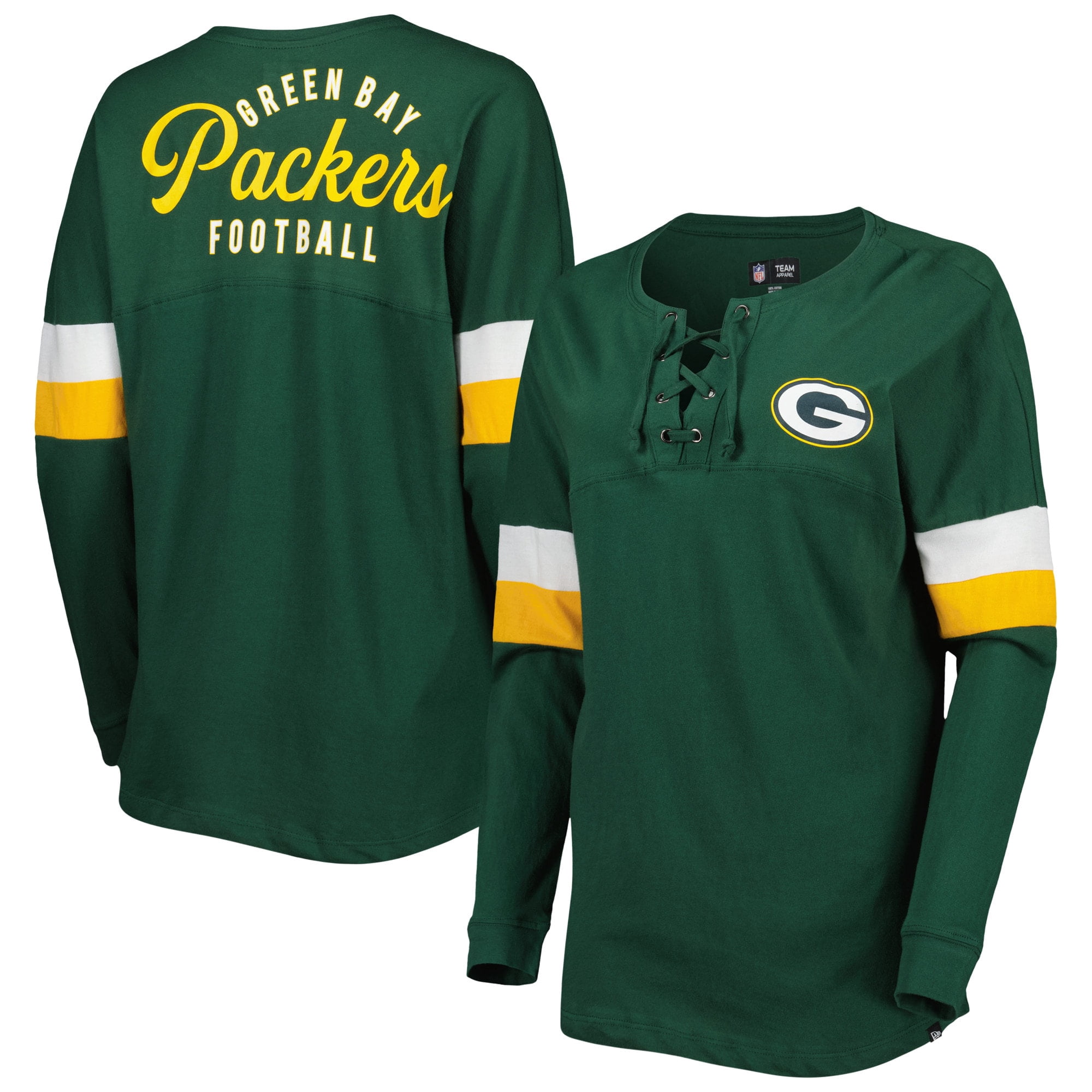 Women's New Era Green Green Bay Packers Athletic Varsity Lightweight ...