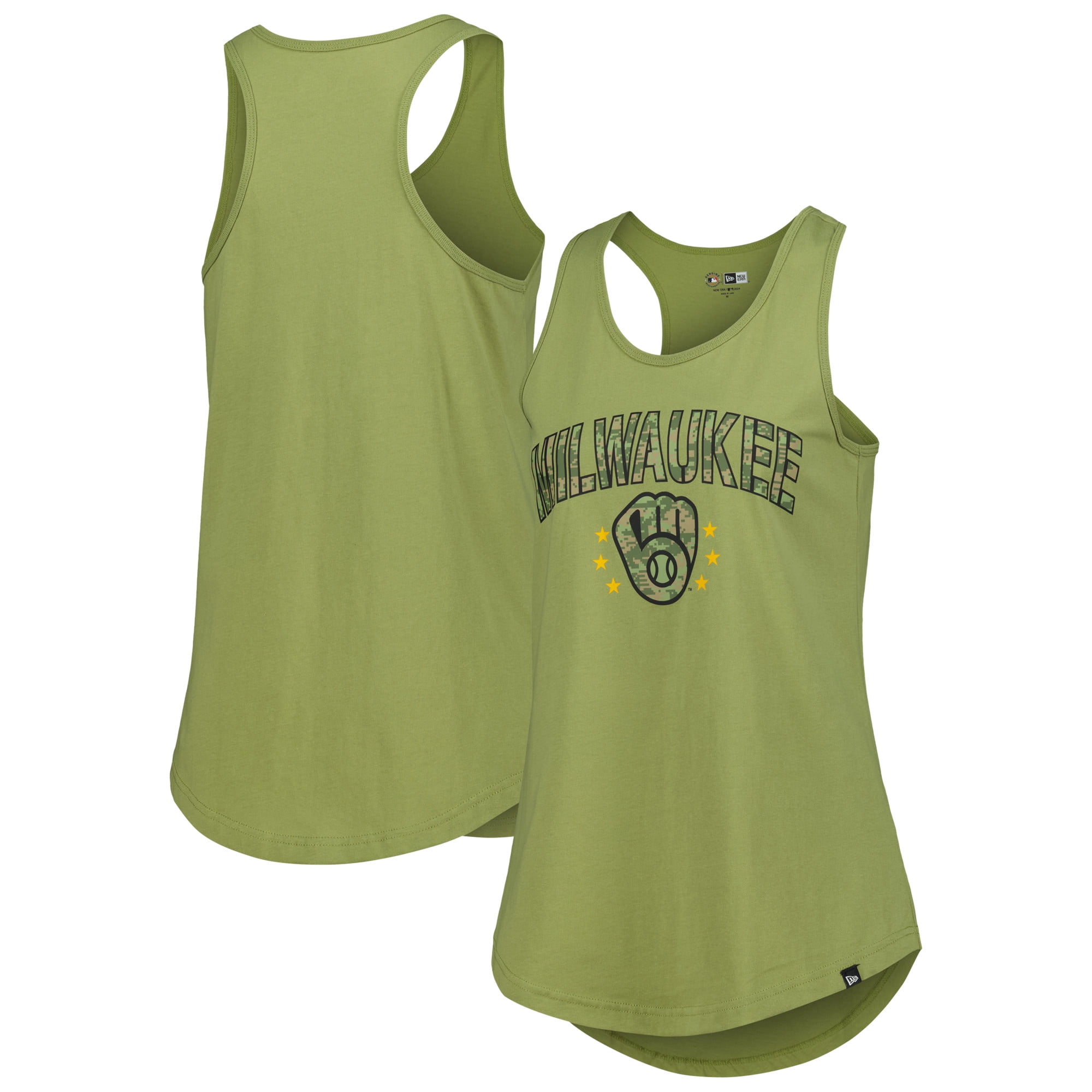 Women's New Era Olive Milwaukee Brewers Armed Forces Day Tank Top ...