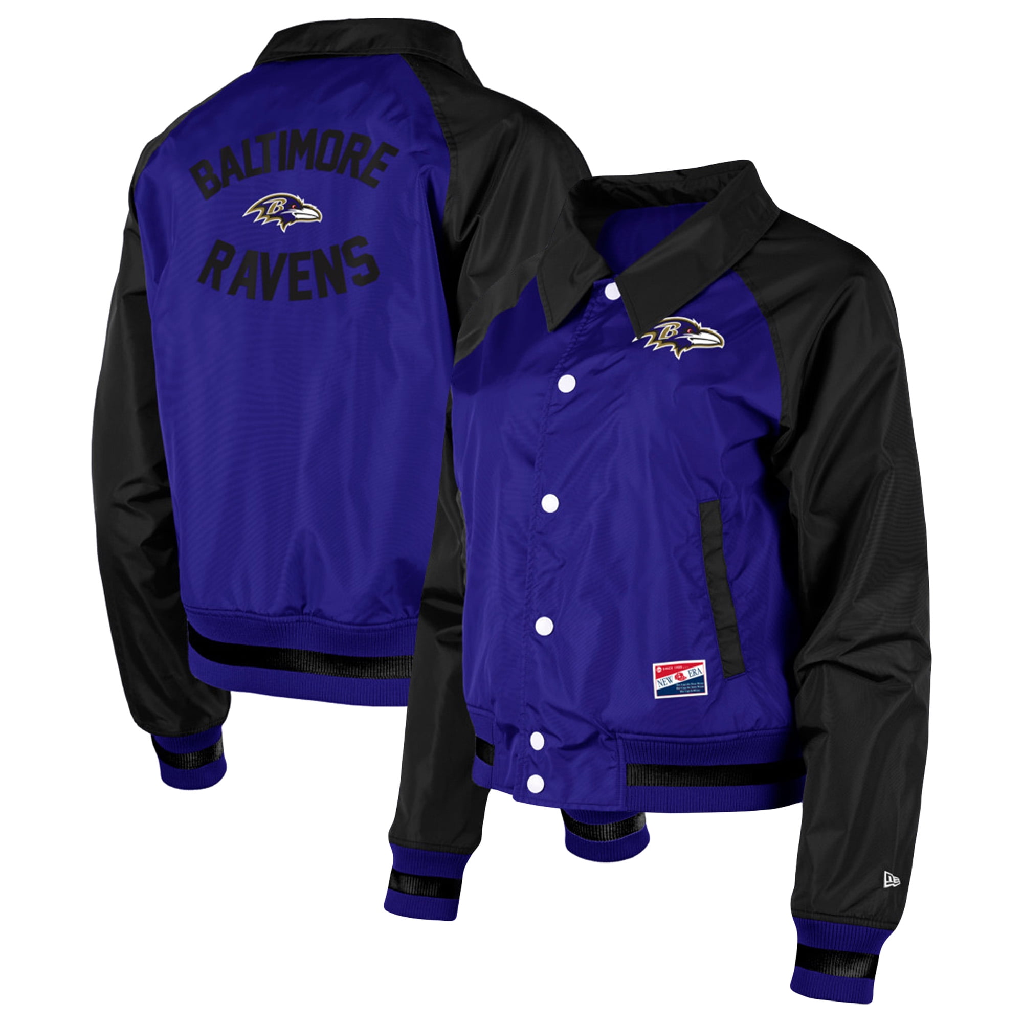 Women's New Era Purple Baltimore Ravens Coaches Raglan Full-Snap Jacket ...