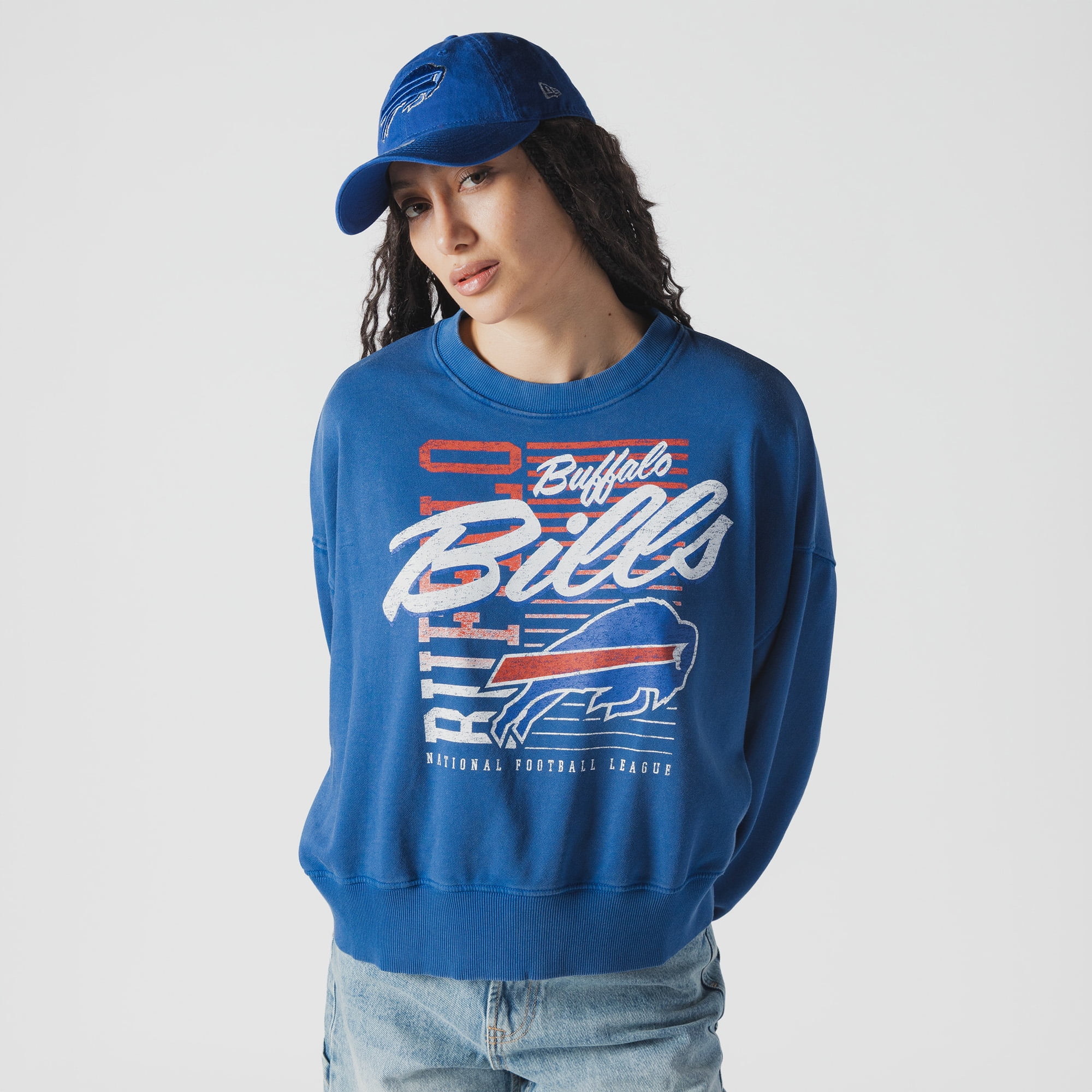 Women's New Era Royal Buffalo Bills Oversized Throwback Mineral Wash ...