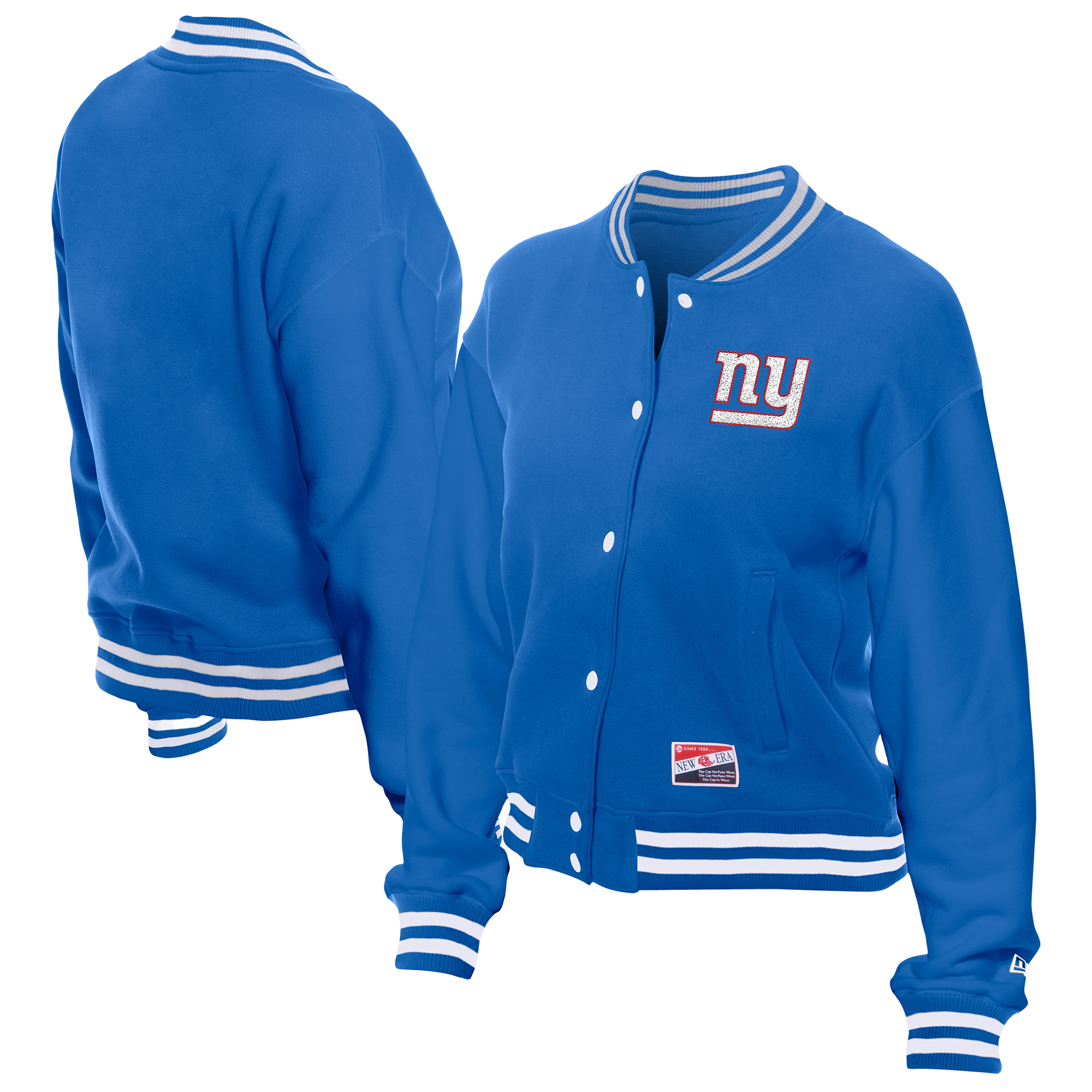 Women's New Era Royal New York Giants Throwback Fleece Full-Snap Jacket ...