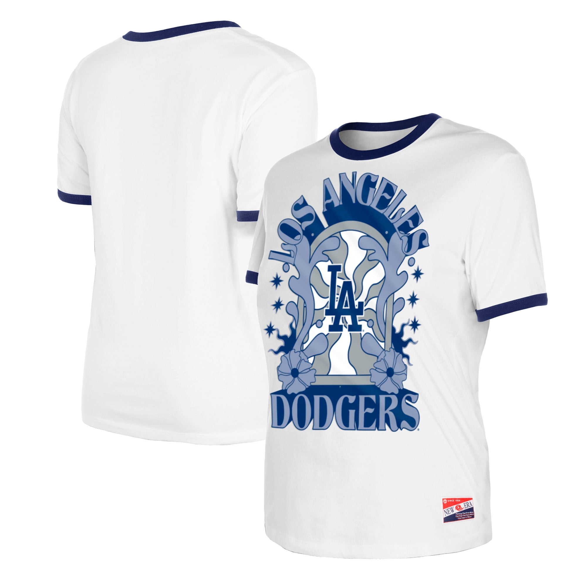 Women's New Era White Los Angeles Dodgers Oversized Ringer T-Shirt ...