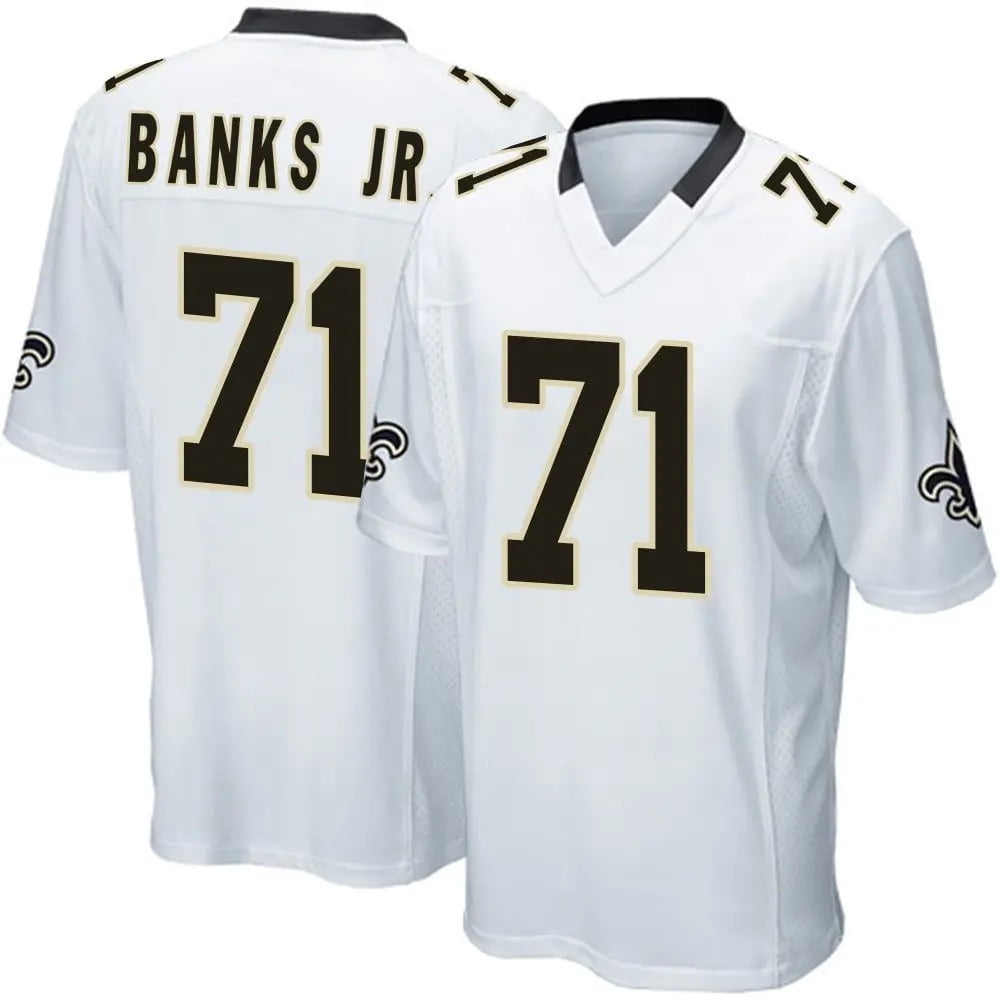 Women's New Orleans Banks Jr 71 White Sports Player Game Stitched Name ...