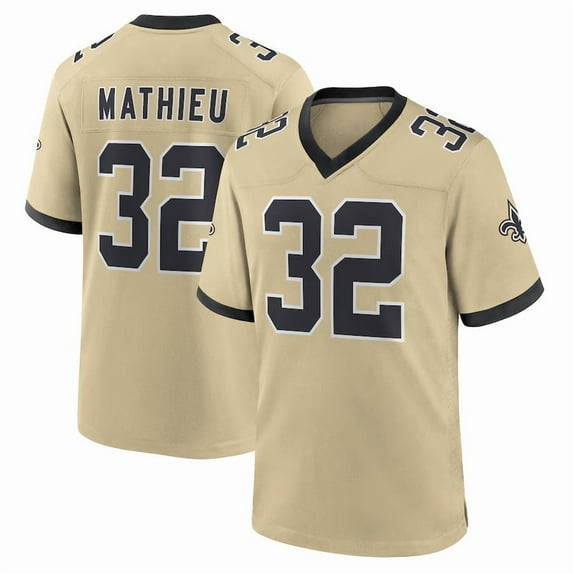 Women's New Orleans Mathieu 32 Gold Sports Player Game Stitched Name ...