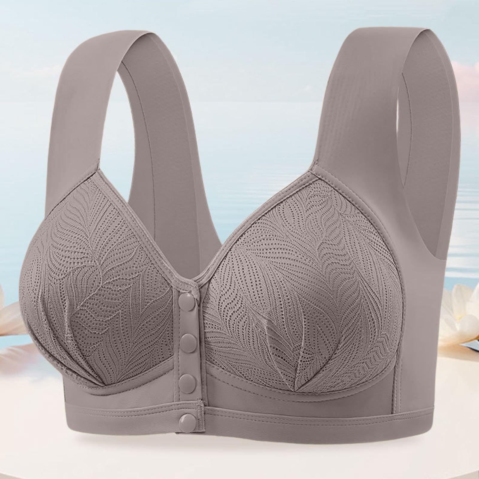 Women's New Portable Front Button No Underwire Vest Type Fixed Cup Bra ...