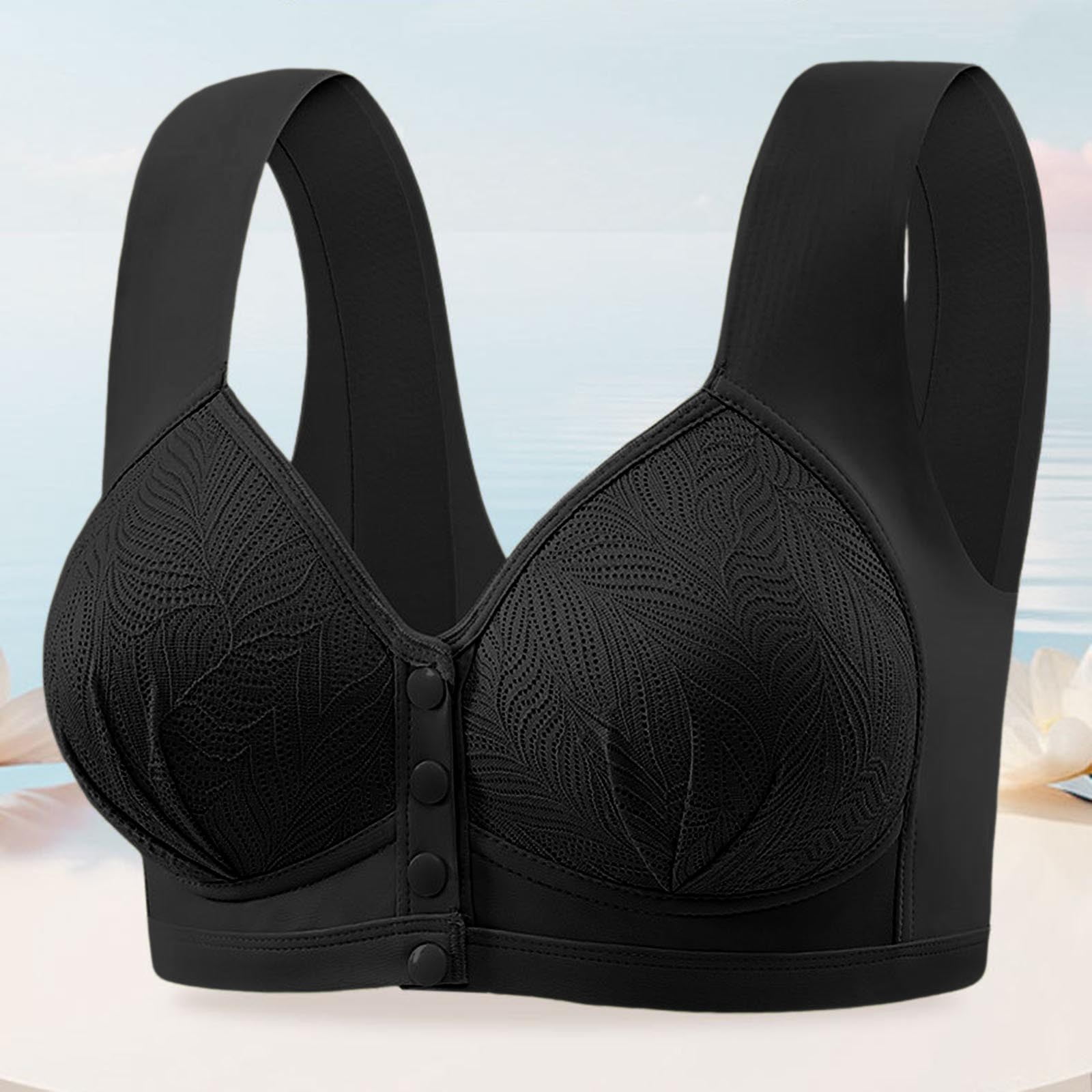 Women's New Portable Front Button No Underwire Vest Type Fixed Cup Bra ...