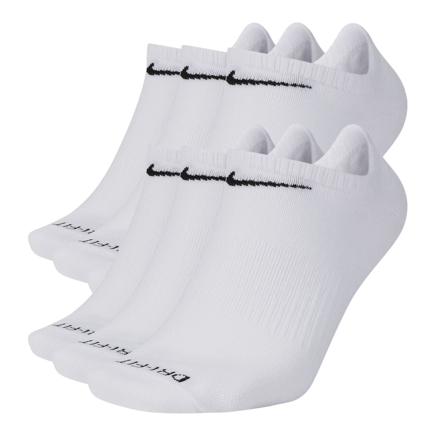 Nike Women's 6-Pack Everyday Plus Lightweight No-Show Socks, White ...