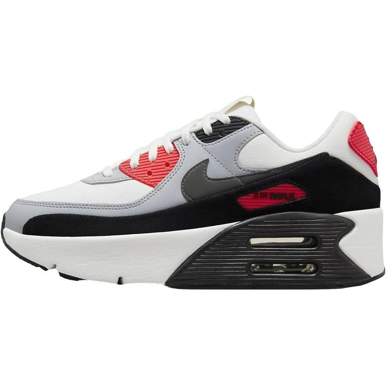 Women's Nike Air Max 90 LV8 Summit White/Smoke Grey-Black Women's Nike Air Max 90 LV8 Summit White/Smoke Grey-Black