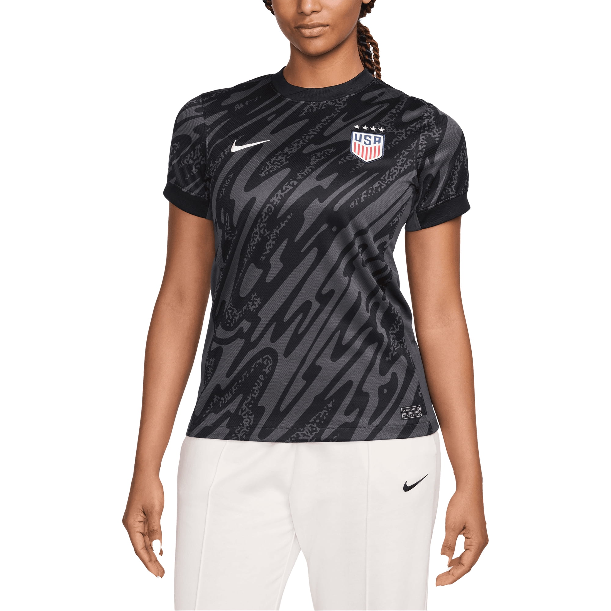Women's Nike Black USWNT 2024 Goalkeeper Replica Stadium Jersey ...