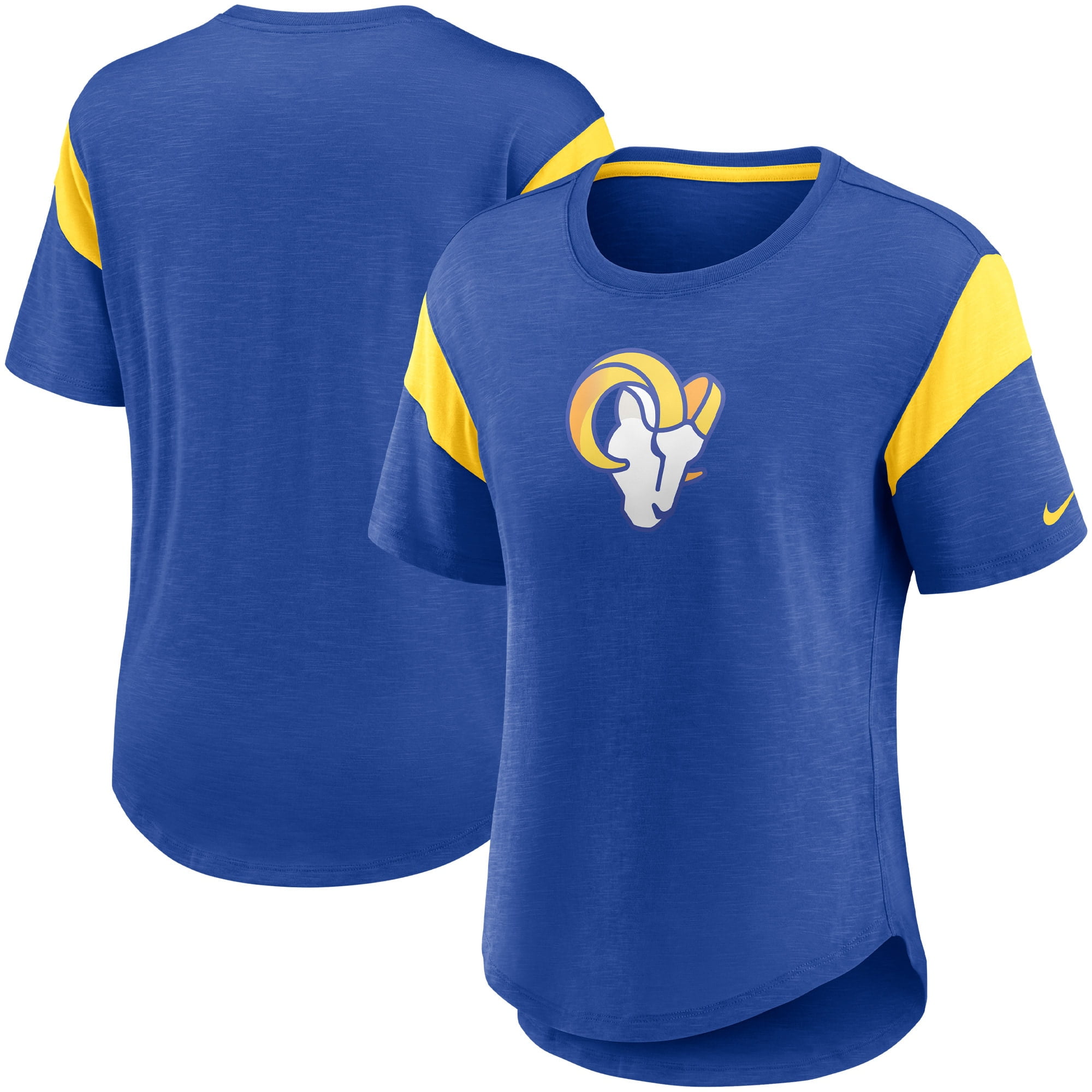 Women's Nike Heather Royal Los Angeles Rams Primary Logo Fashion Top ...