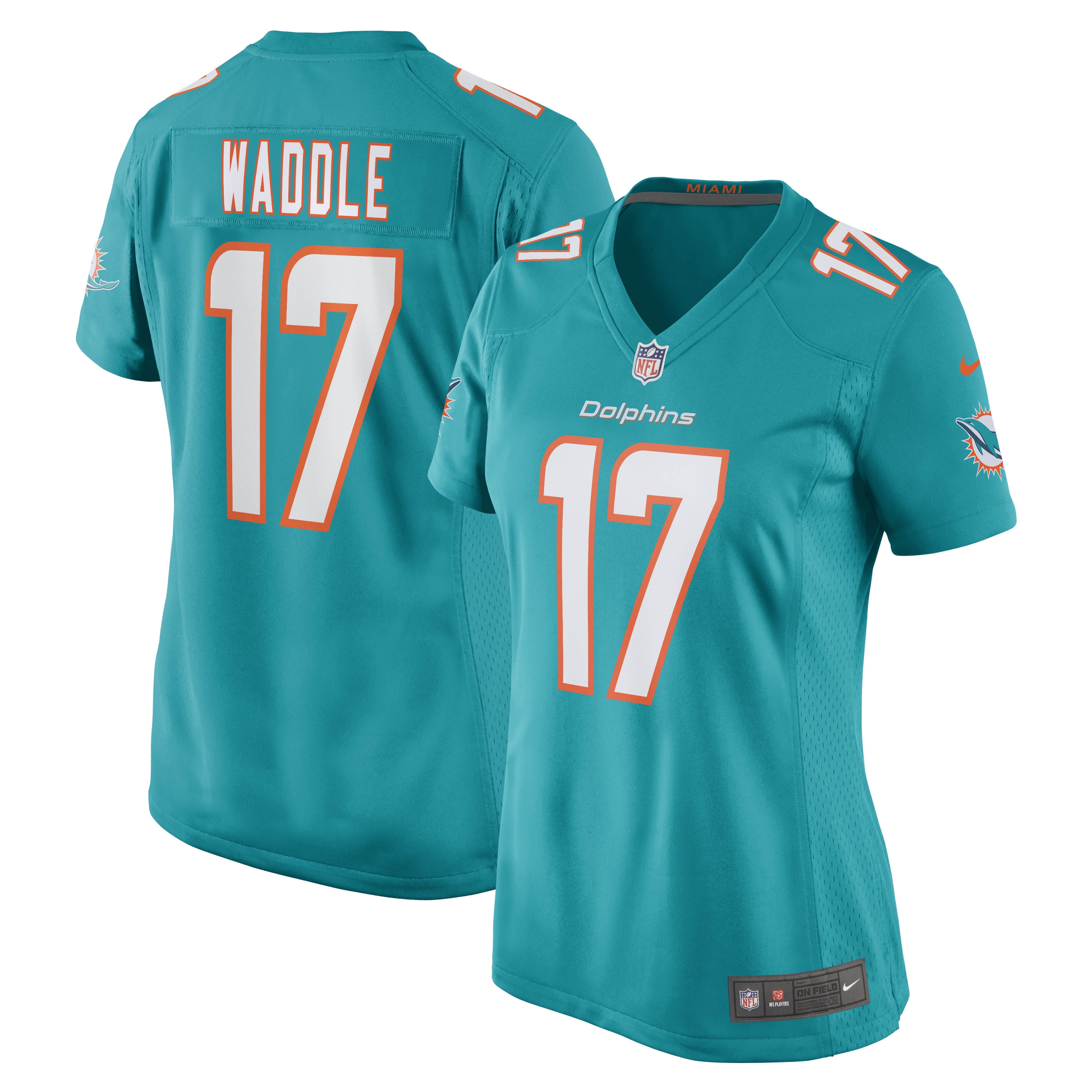 Women's Nike Jaylen Waddle Aqua Miami Dolphins Game Player Jersey ...