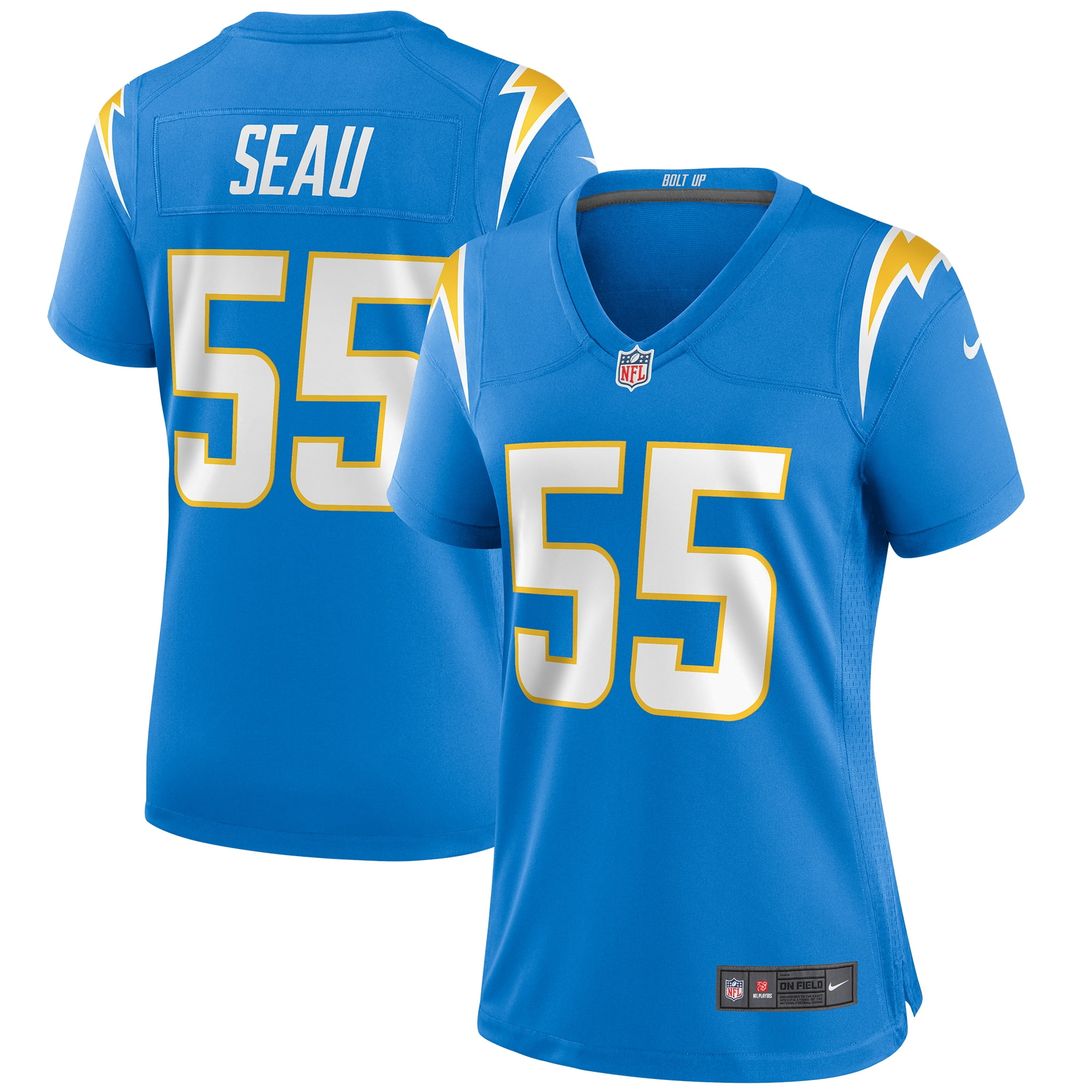 Women's Nike Junior Seau Powder Blue Los Angeles Chargers Game Retired ...