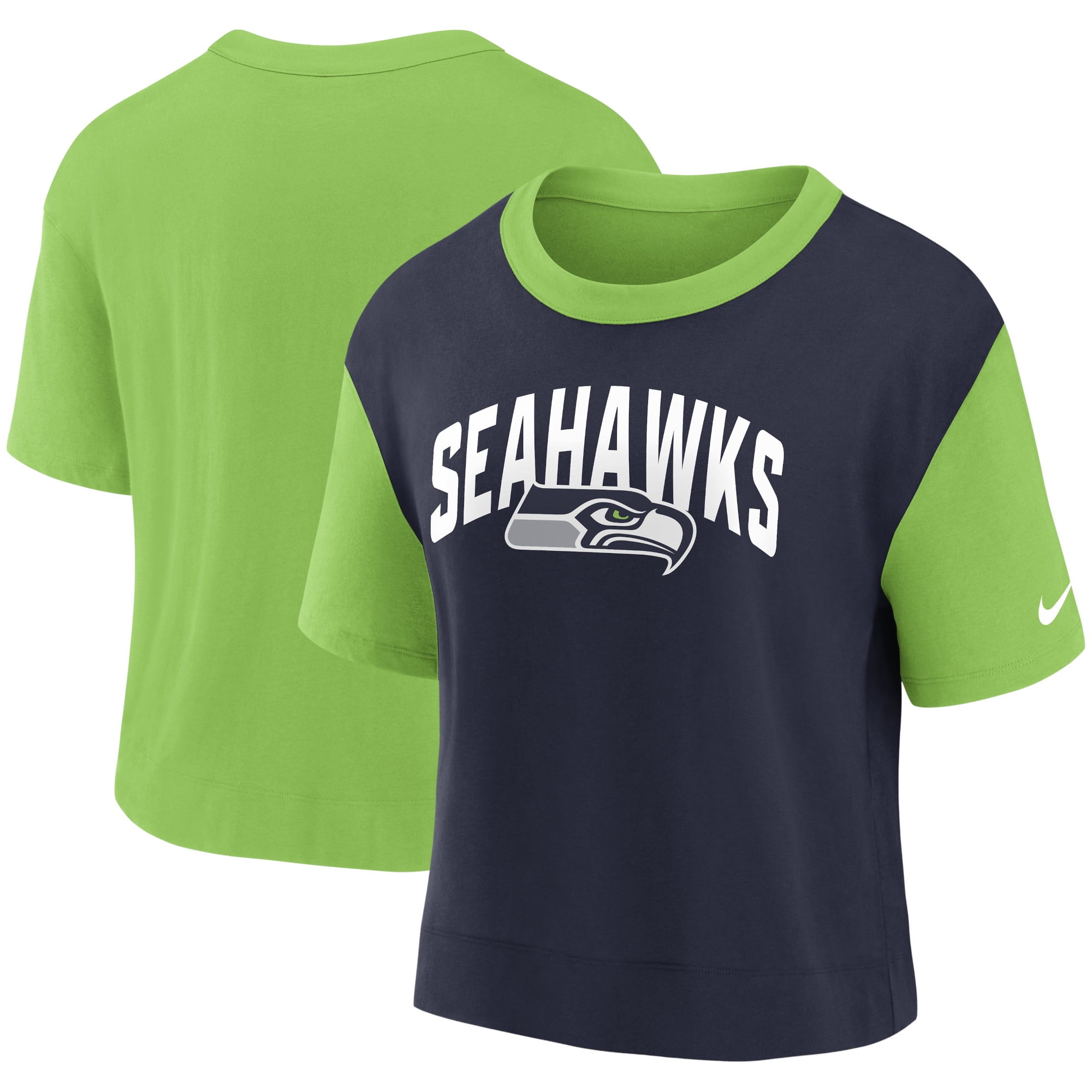Women's Nike Neon Green/College Navy Seattle Seahawks High Hip Fashion ...