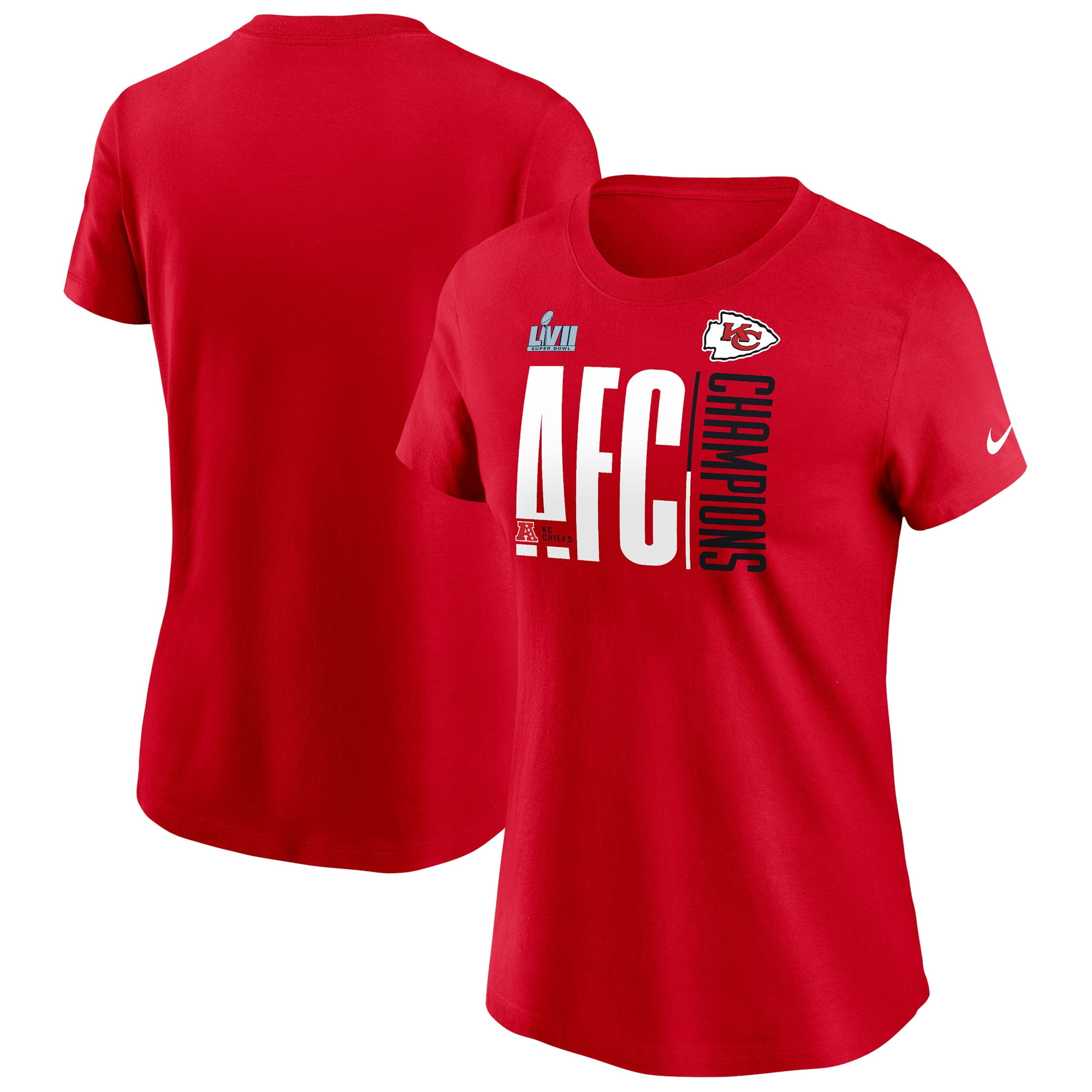 Nike Women's KC Chiefs 2022 AFC Champions Iconic Tee Shirt, Red ...