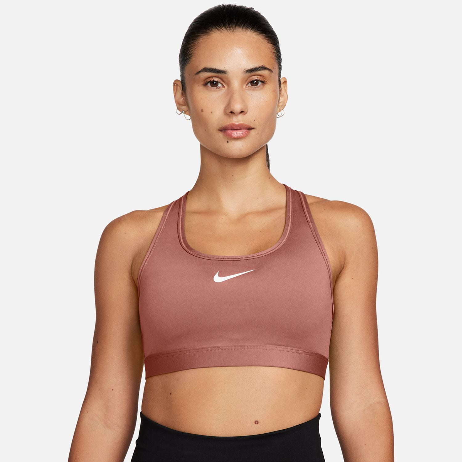 Women's Nike Swoosh Medium Support Padded Sports Bra Color: Canyon Pink ...