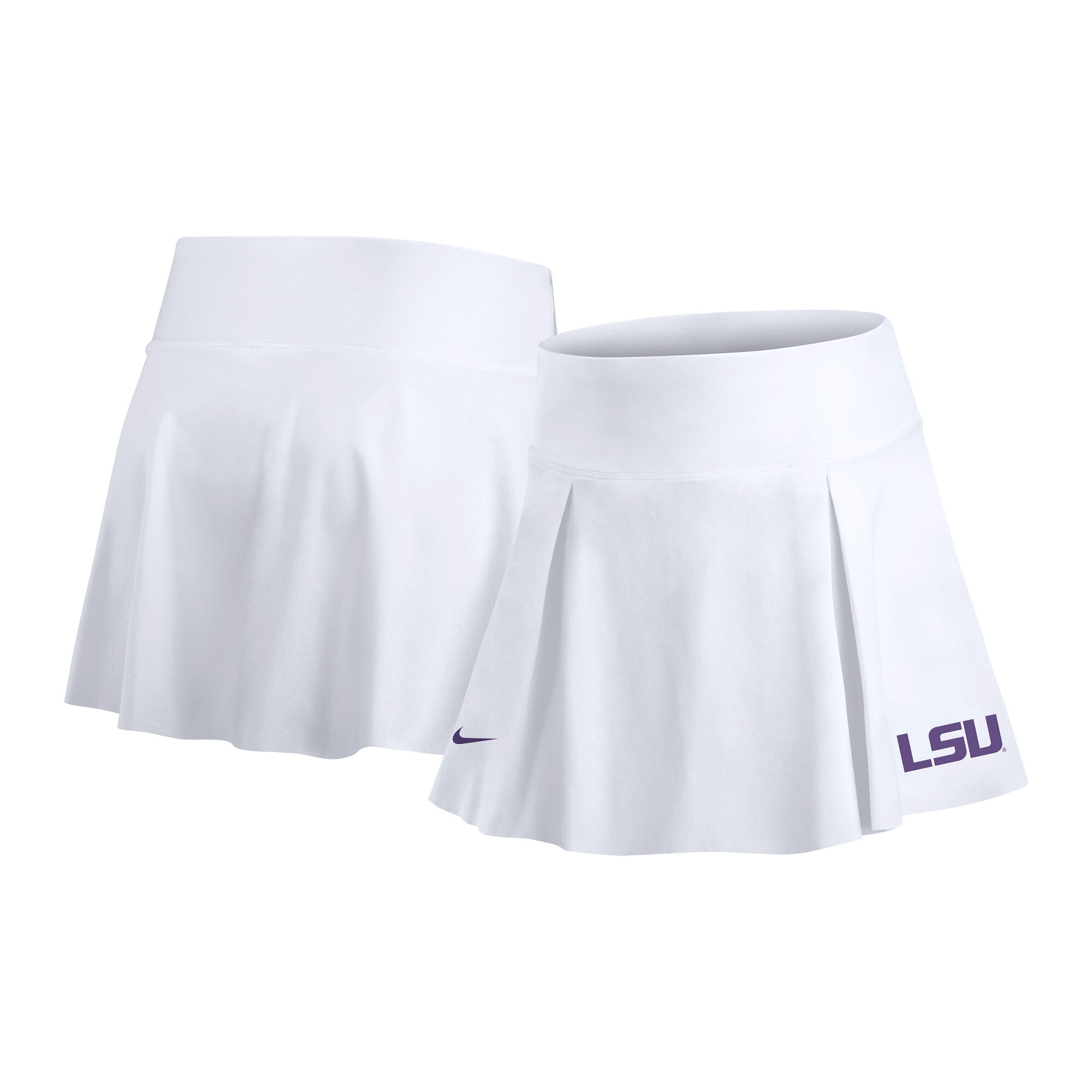 Women's Nike White LSU Tigers Club Dri-FIT Tennis Skirt with Shorts ...
