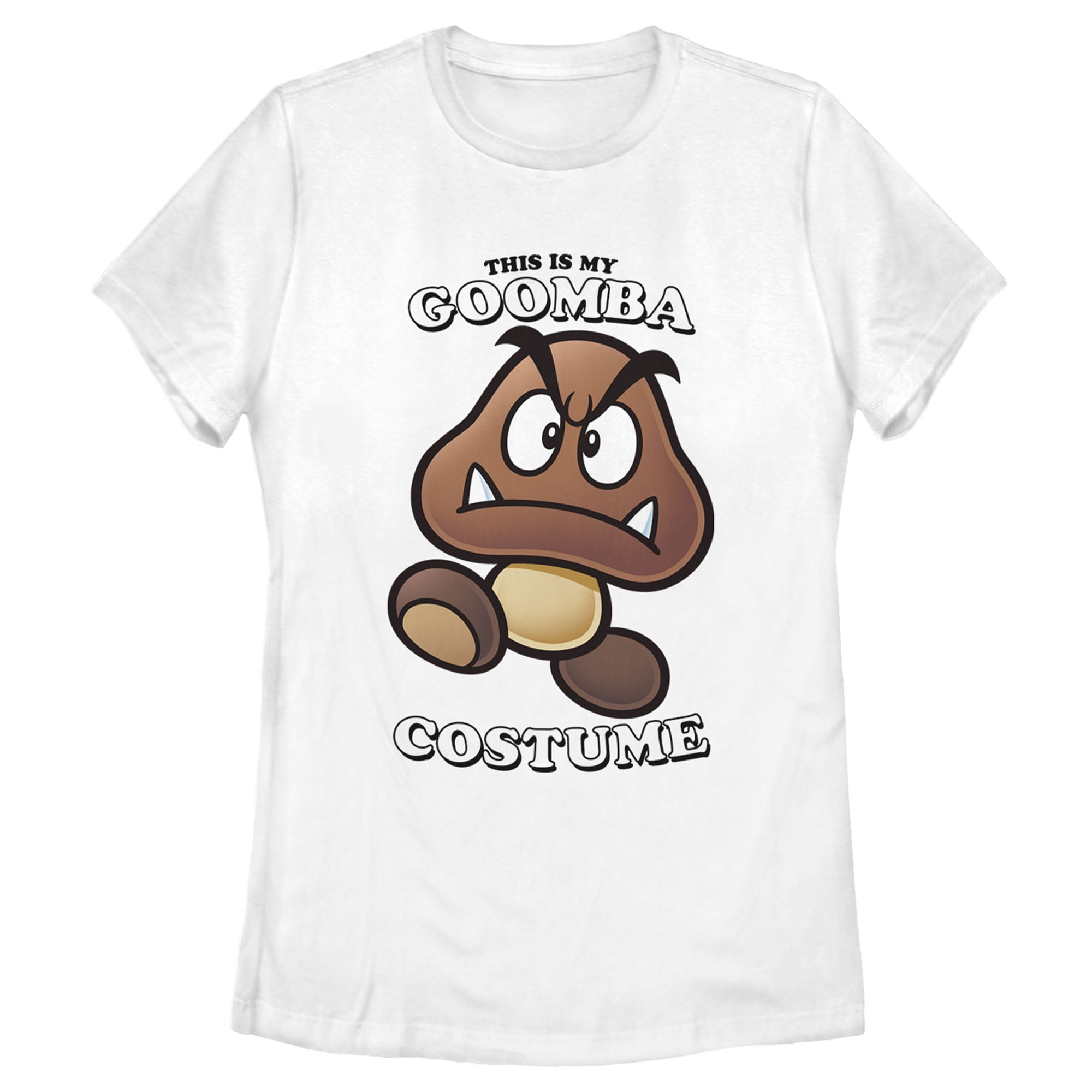 Women's Nintendo Goomba Costume Graphic Tee White Large - Walmart.com