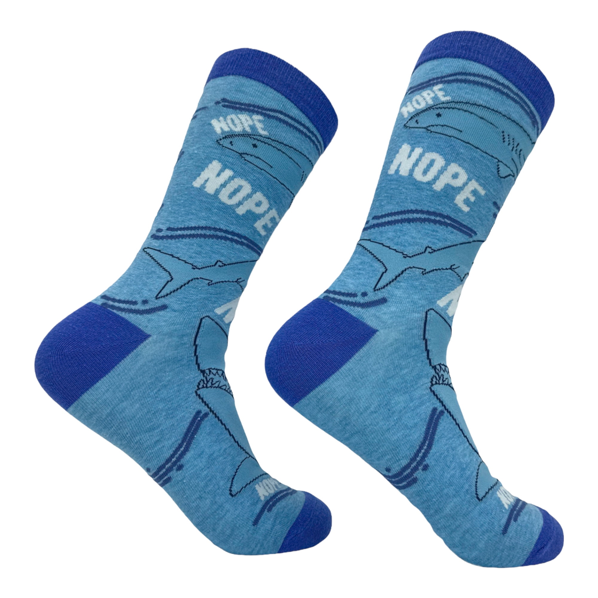 Women's Nope Shark Socks Funny Deep Sea Sharks Novelty Footwear ...