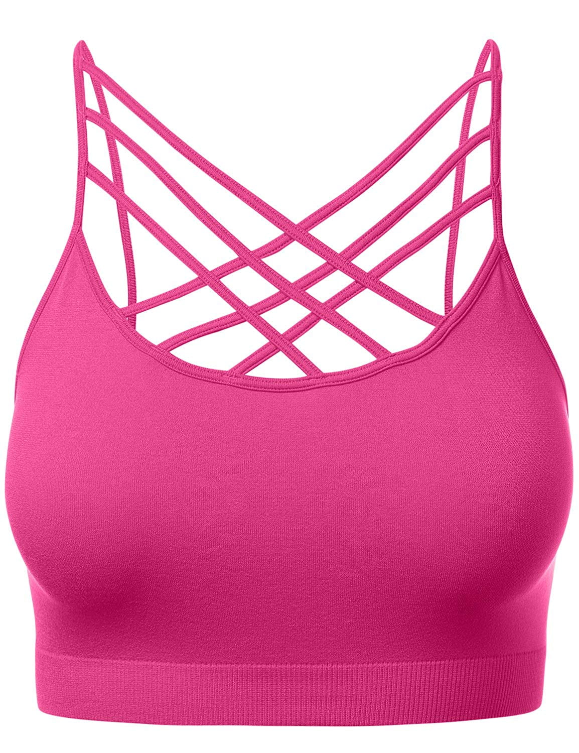 Women's Novelty Bras Seamless Triple Criss-Cross Front Bralette Sports ...