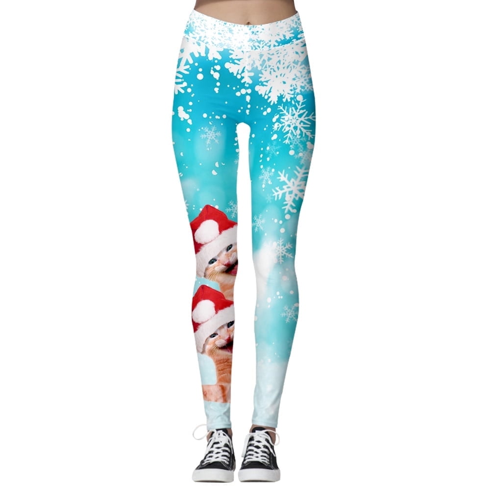 Women's Novelty Ugly Christmas Xmas Leggings Funny Costume Tights ...