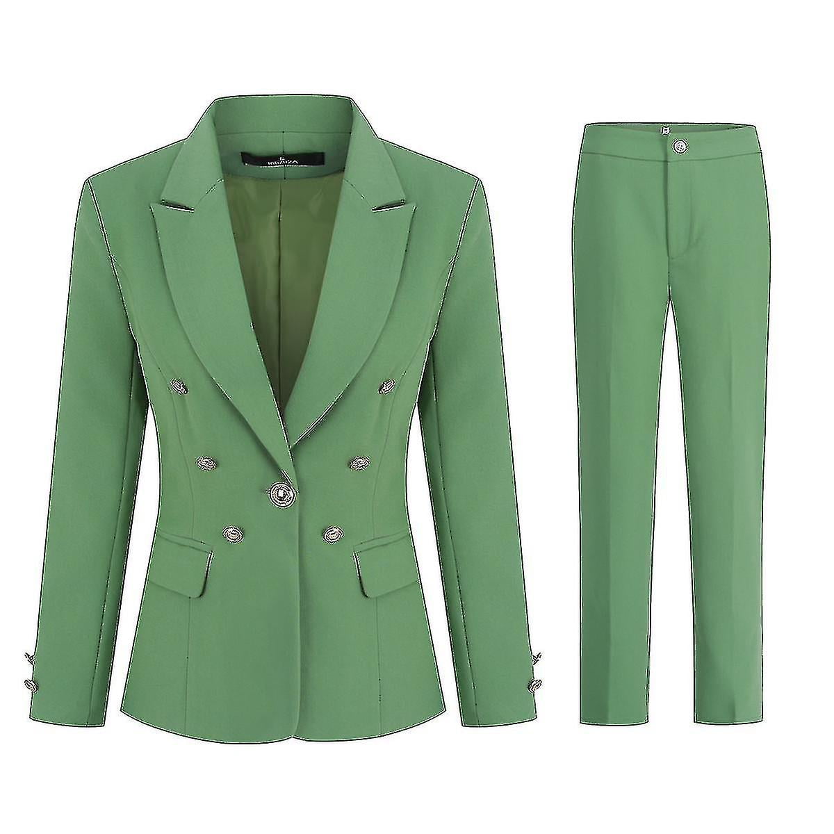 Women's Office Professional Solid Color Multi-button Suit Two-piece Kb ...