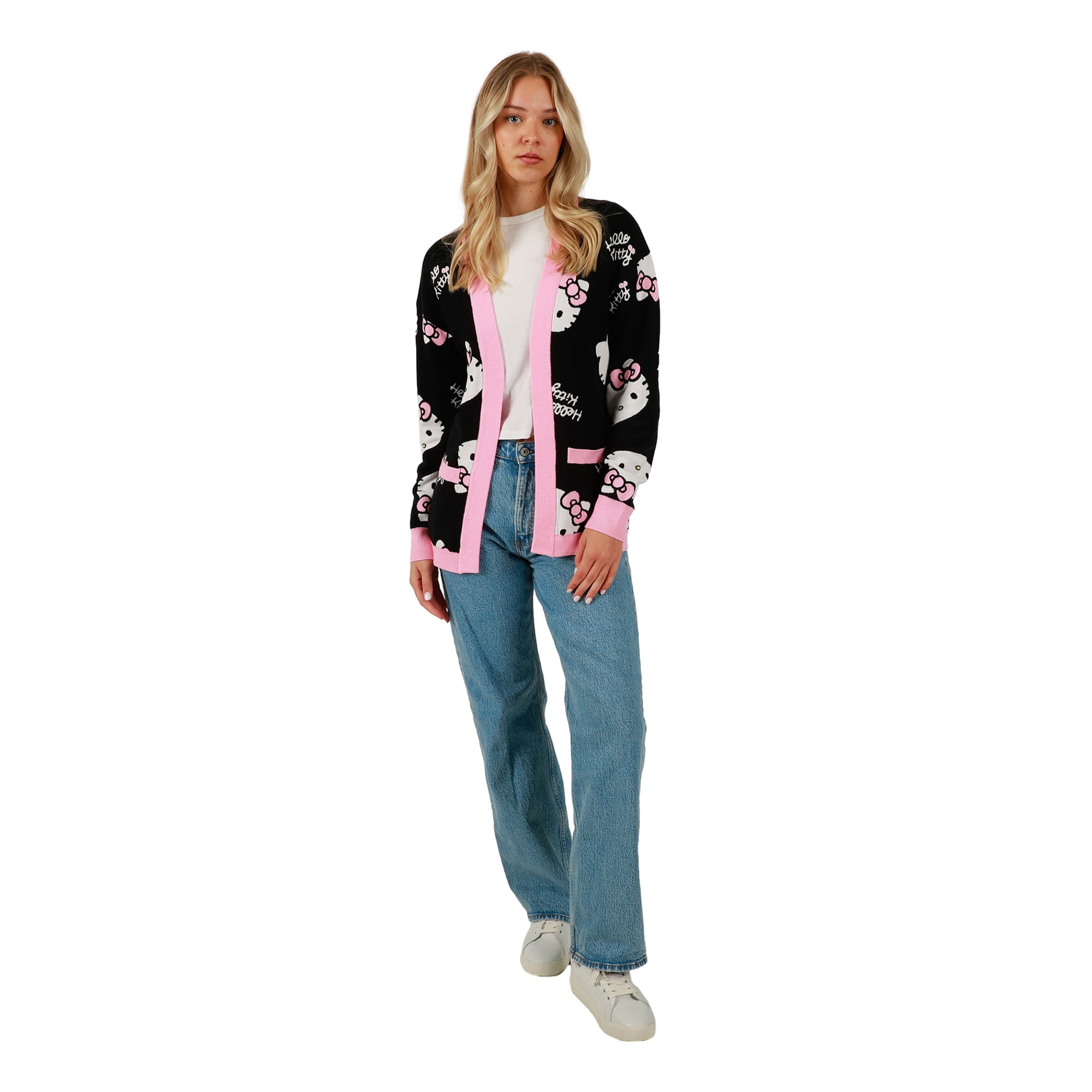 Hello Kitty Officially Licensed Women's Sweater, Relaxed Fit Knit ...
