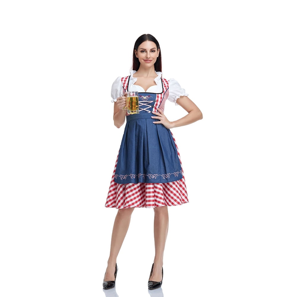 Women's Oktoberfest Costume German Dirndl Dress Traditional Bavarian ...