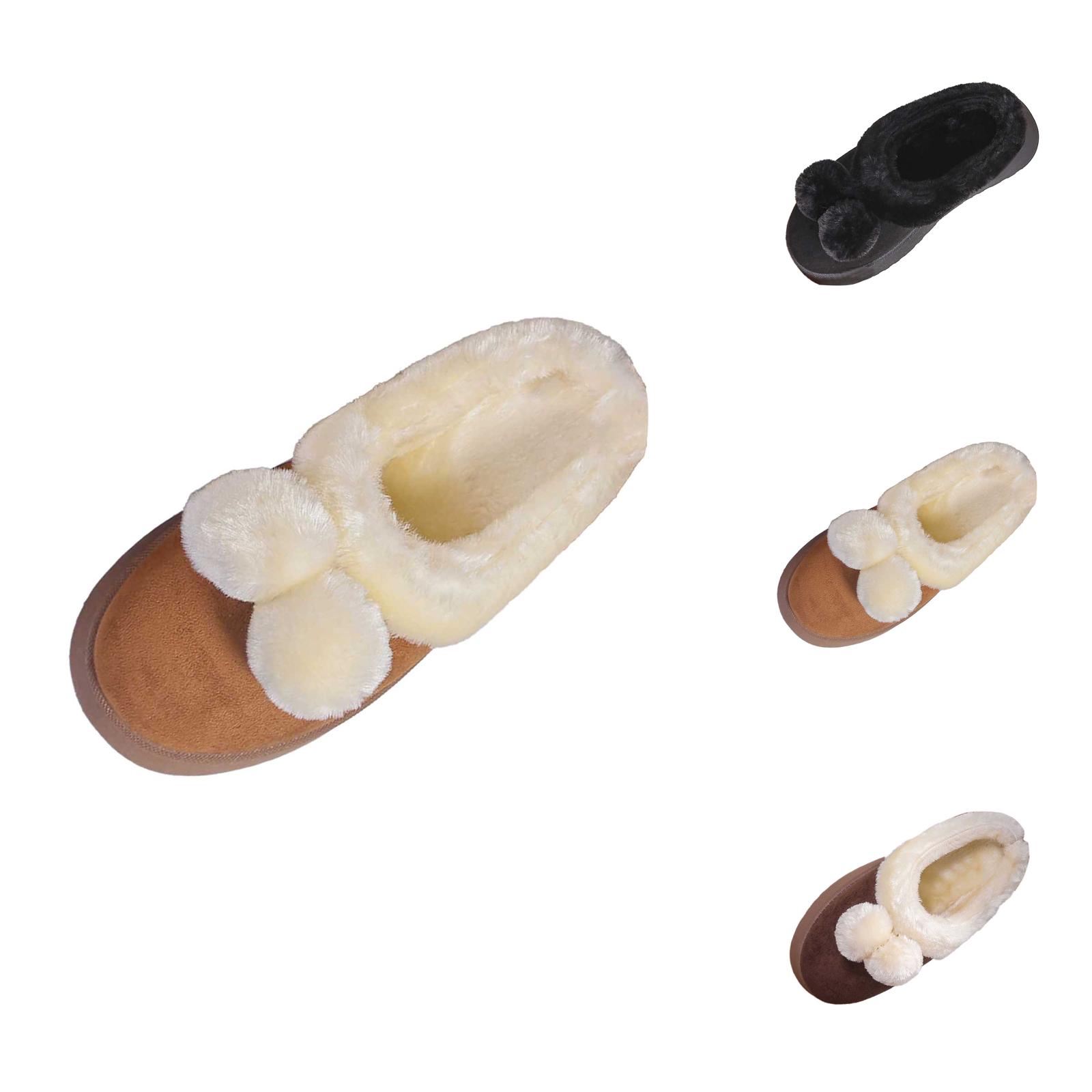 Women's On Slippers With Thick Sole Cozy Lined Shoes For Indoor Outdoor ...