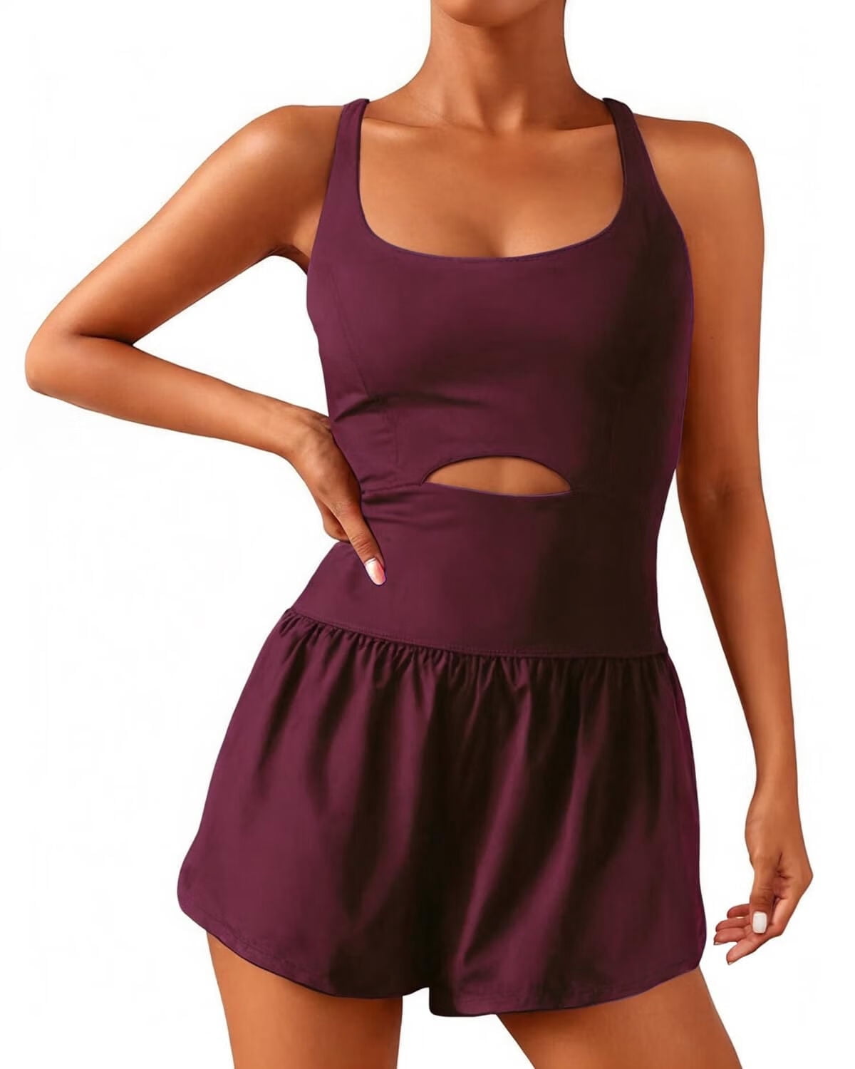 Vine Womens Yoga Romper with Padded Bras, Sleeveless One Piece Shorts ...