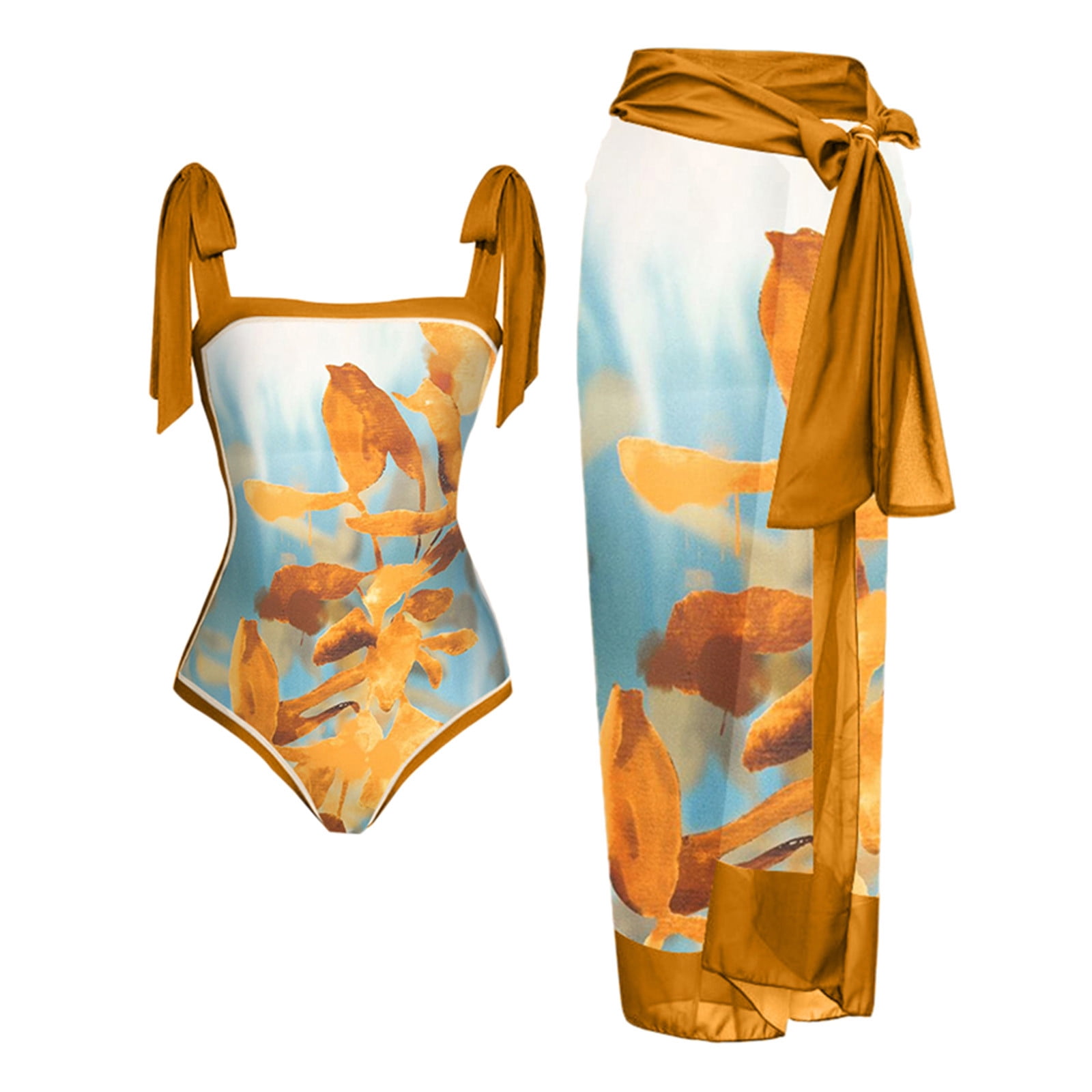 Womens One Piece Swimsuits Women Vintage Colorblock Abstract Floral