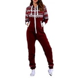 Women’s Onesies – Adult Aztec Onesie, Footless Hooded Zip-up Printed ...