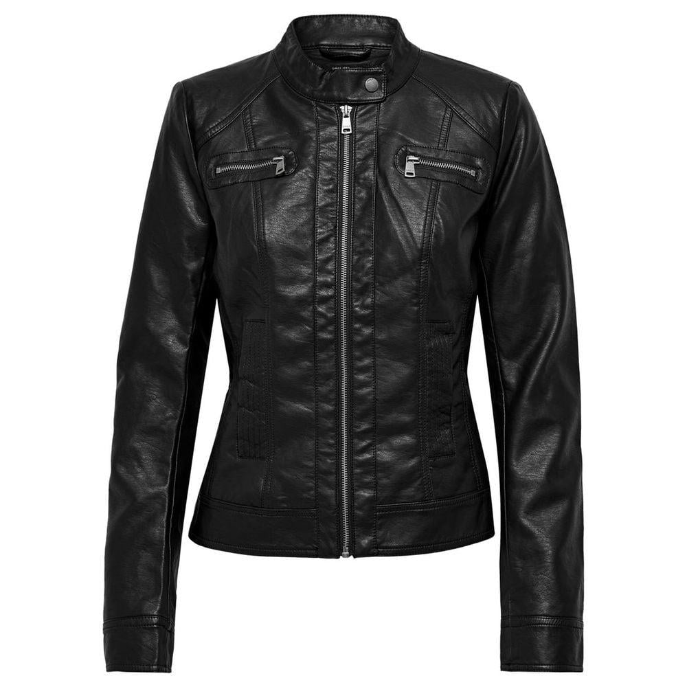 Women's Only Bandit Faux Leather Biker Jacket in Black - Walmart.com