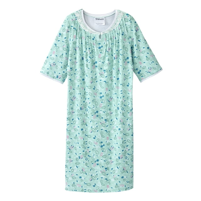 Women’s Open Back Adaptive Nightgown - Short Sleeve Nightgown for ...